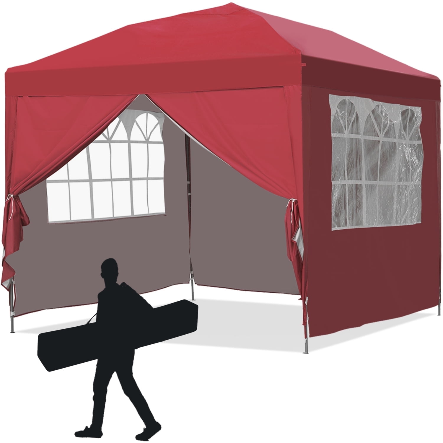Outdoor Basic Beach Pop Up Canopy Tent 10'x10' with Patio Cover, 4 Side ...