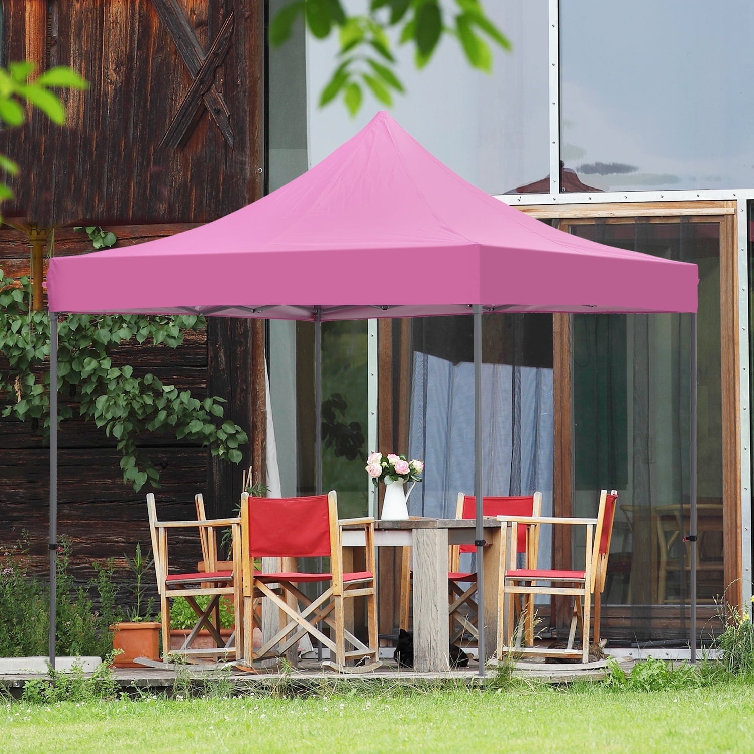 Outdoor Basic 10x10ft Pop-up Gazebo Patio Canopy with Cover Frame, Wind ...