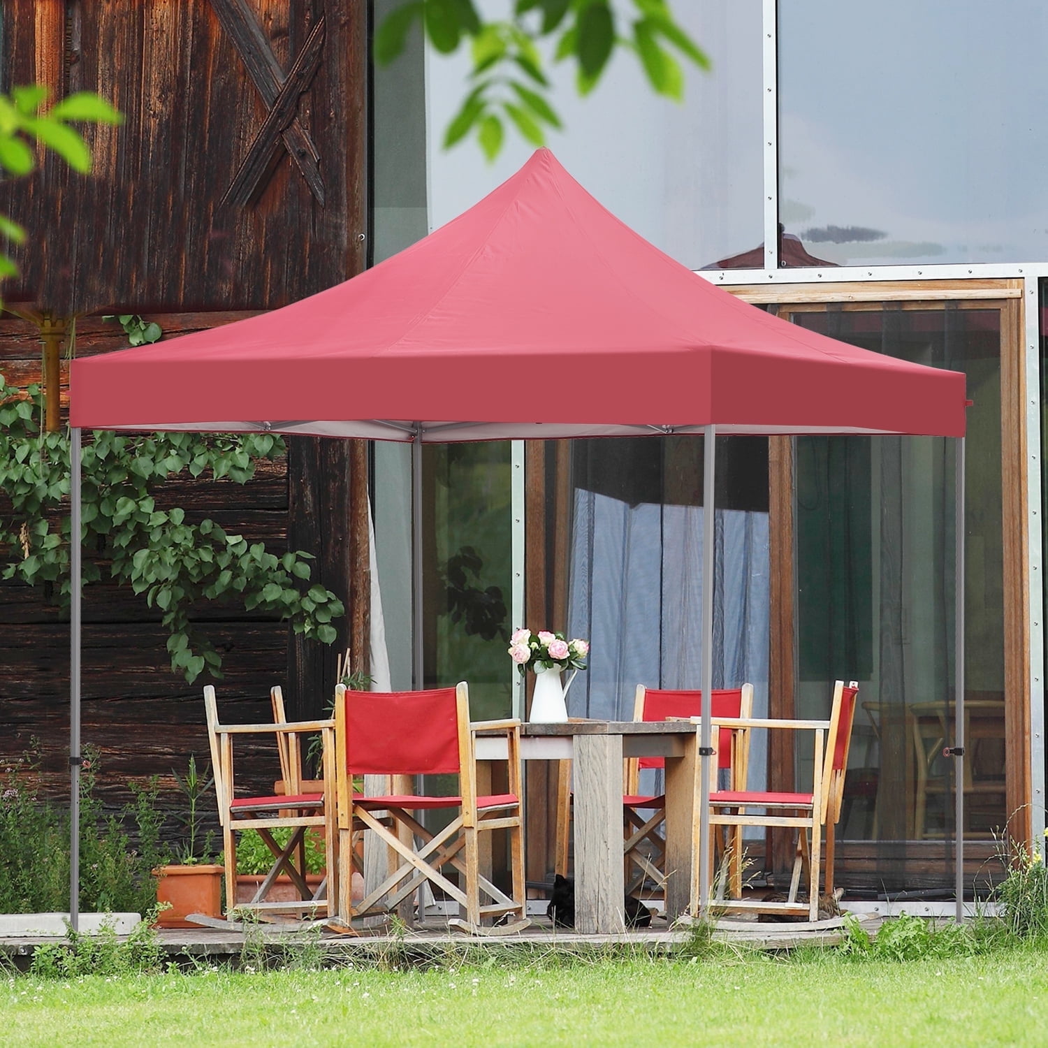 Outdoor Basic 10x10 ft Easy Pop-up Gazebo, Instant Patio Canopy Garden ...