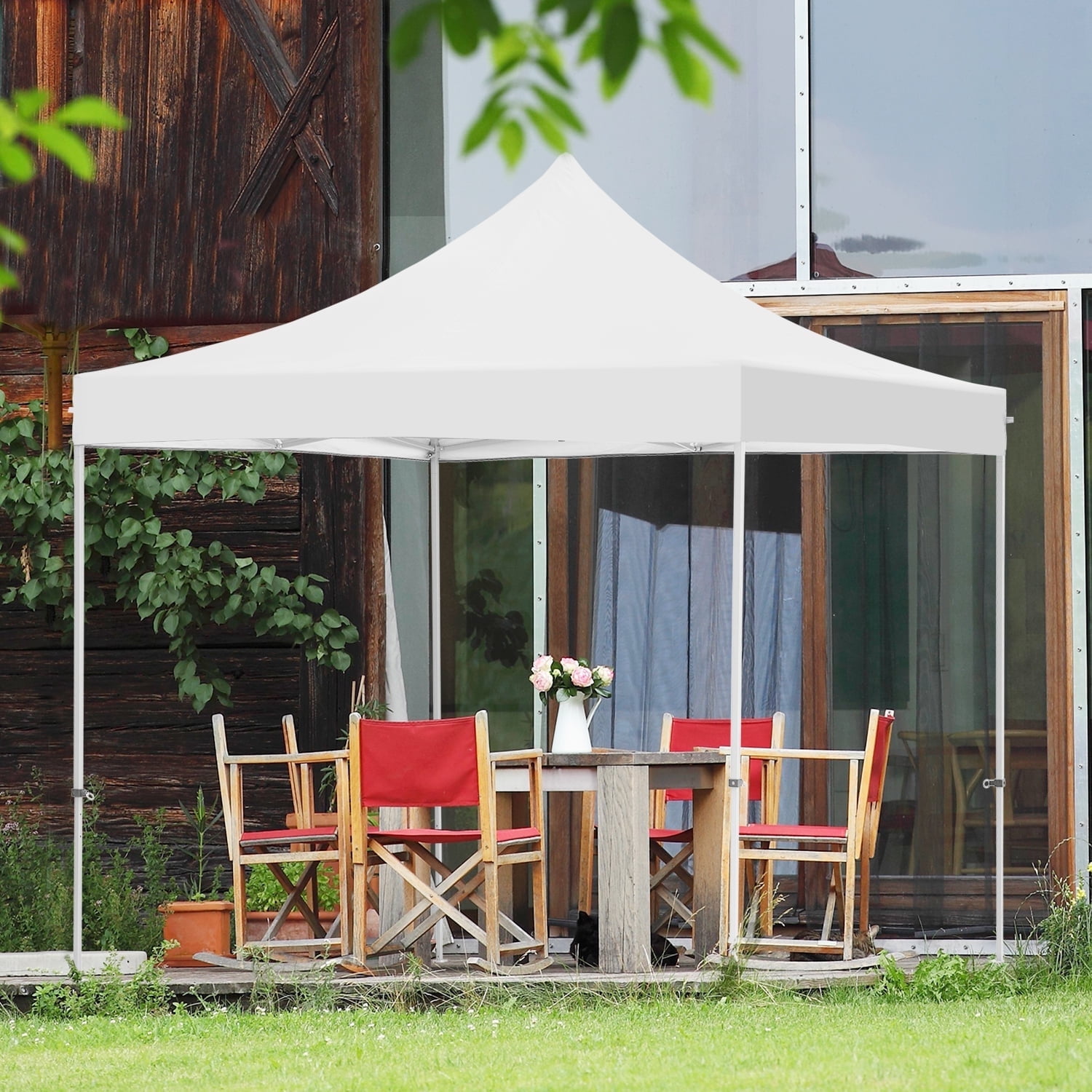 Outdoor Basic 10x10 ft Pop-up Gazebo, Instant Patio Canopy Tent for BBQ ...