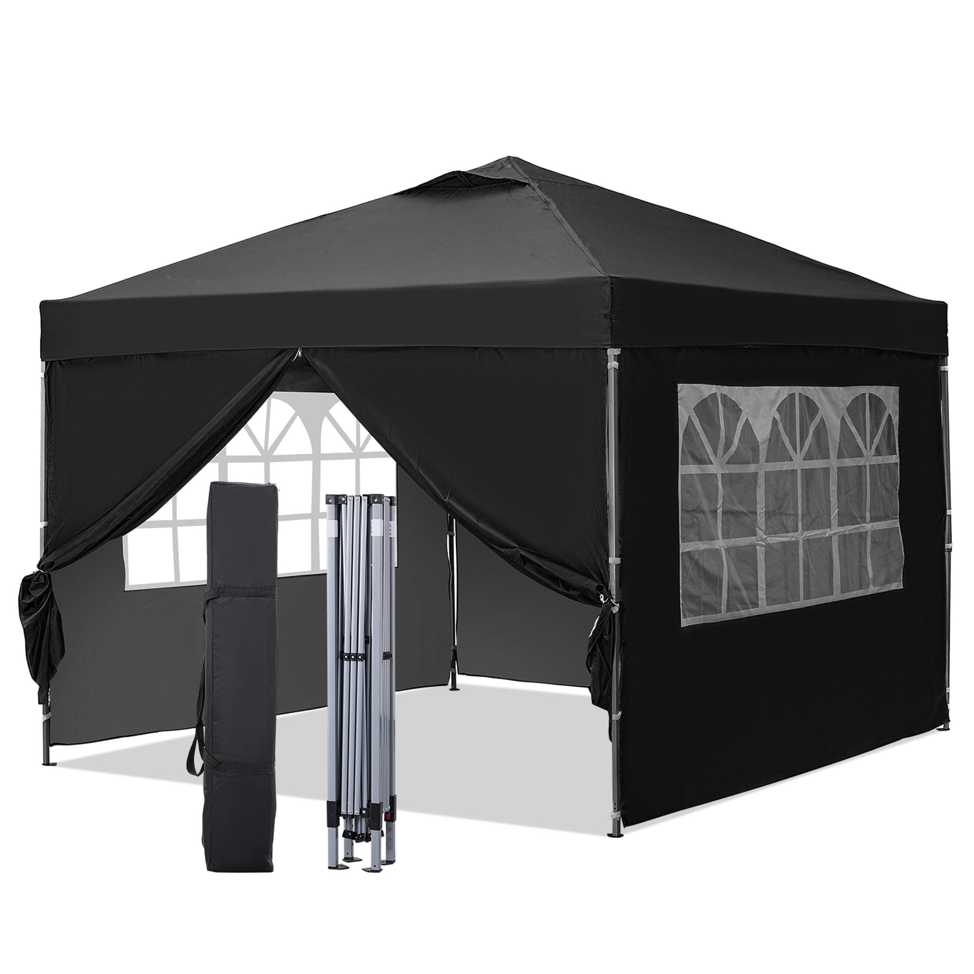Outdoor Basic 10'x10' Pop-up Canopy Tent with 4 Piece Sidewalls, Easy ...