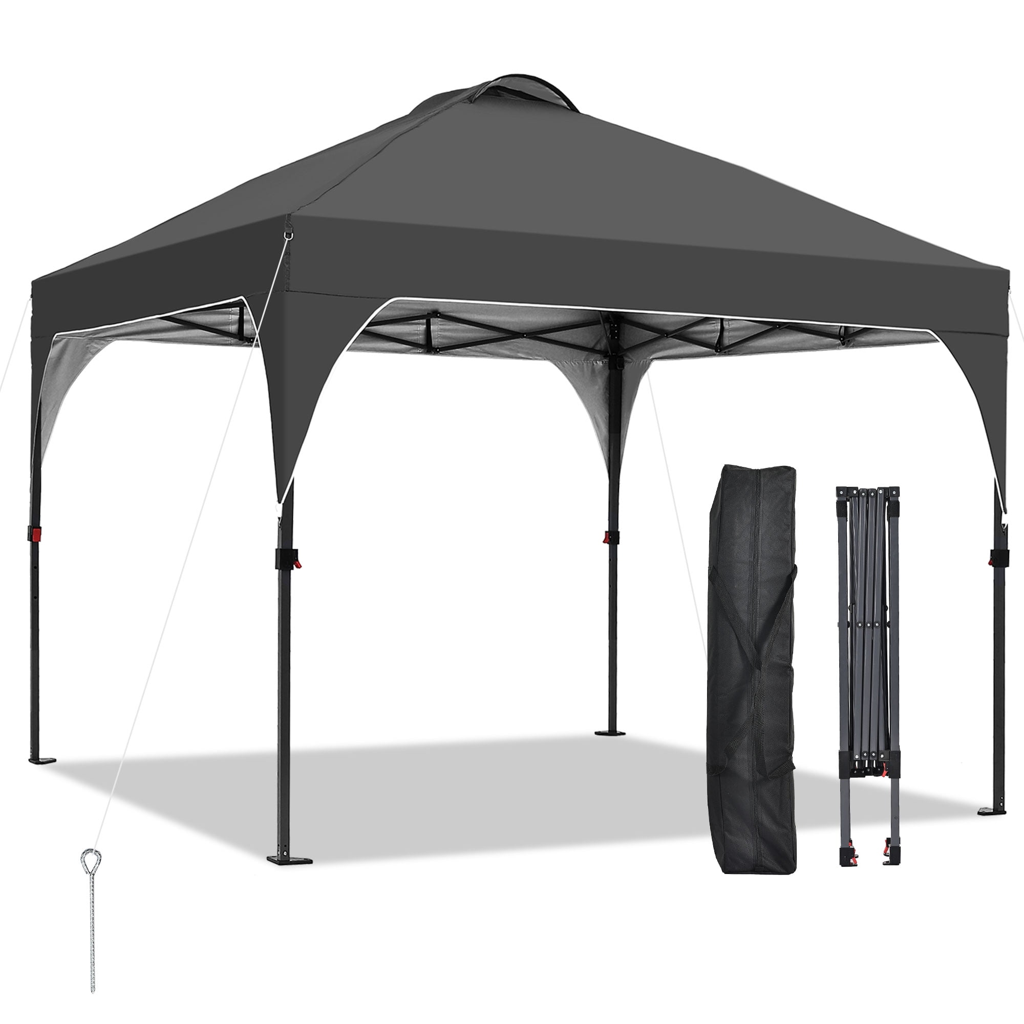 Outdoor Basic 10ft Lighted Canopy Tent, Solar & Battery Powered, with ...