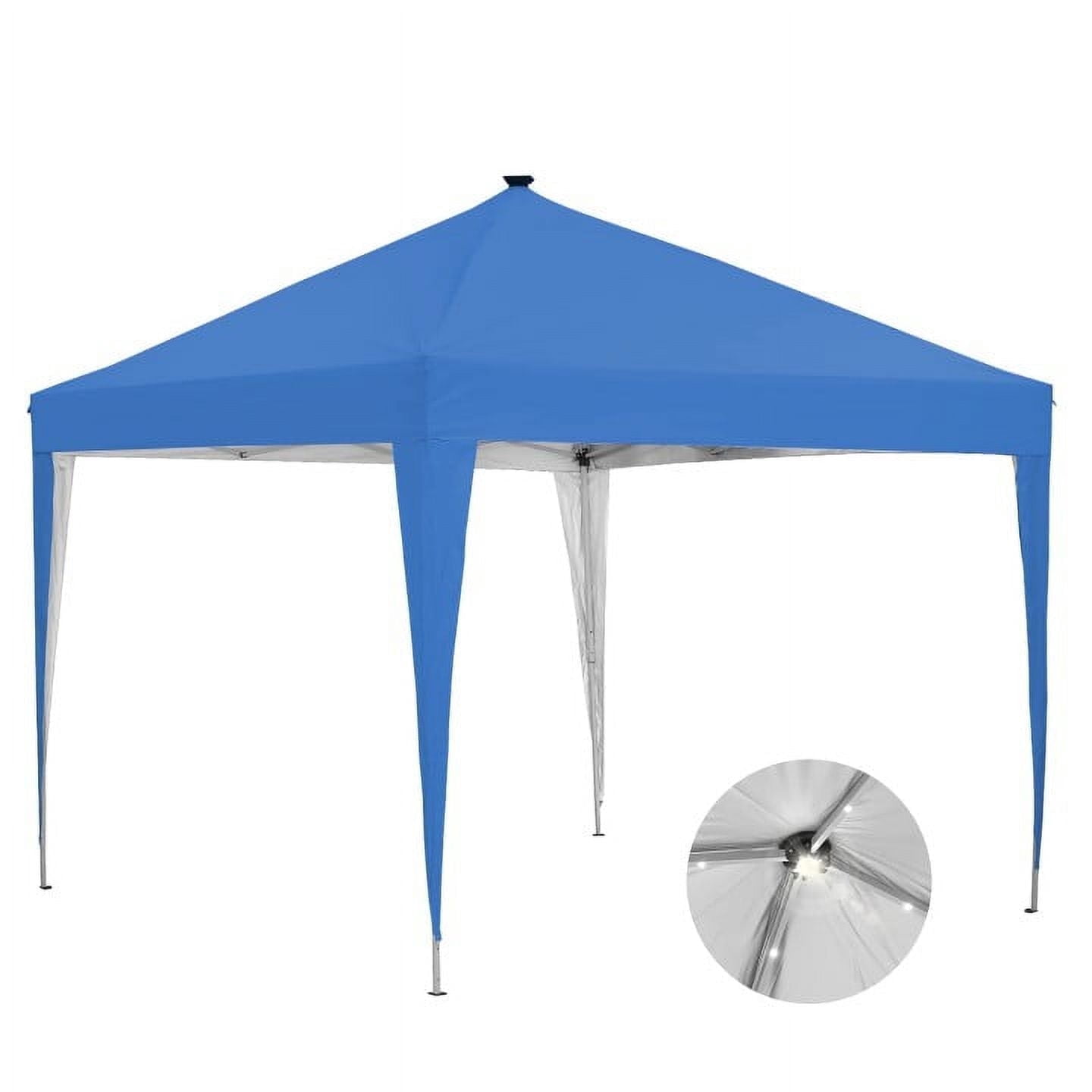Outdoor Basic 10ft Lighted Canopy Tent, Patio Pop up Gazebo, Solar ...