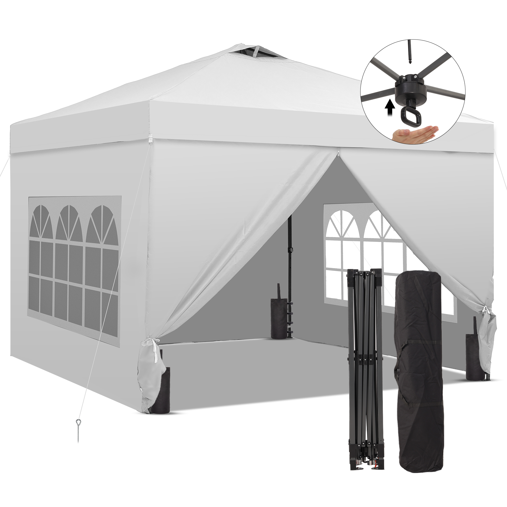 Outdoor Basic 10x10 Pop up Canopy Tent with One Push Setup and ...