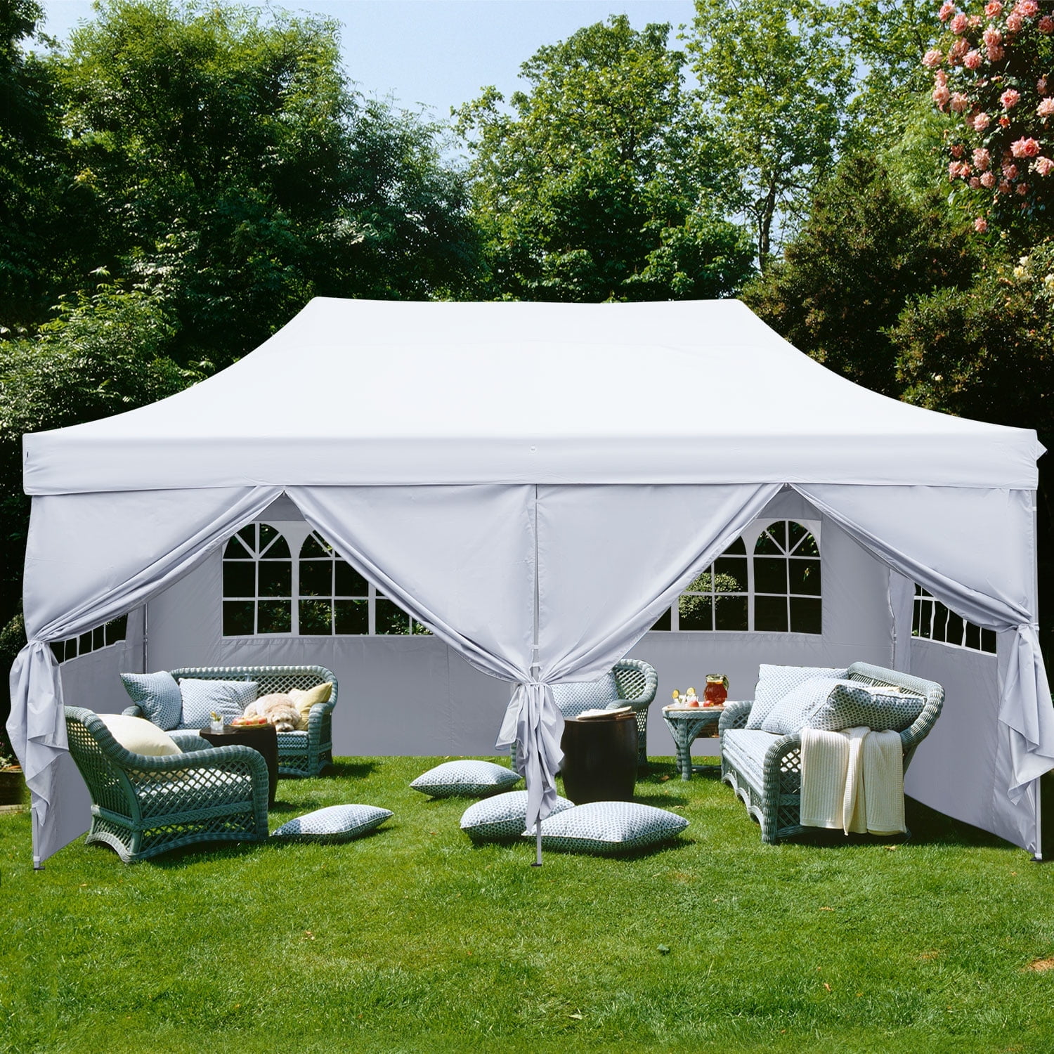 Outdoor Basic 10x20 FT Pop Up Canopy, Gazebo with Windows, Wedding ...