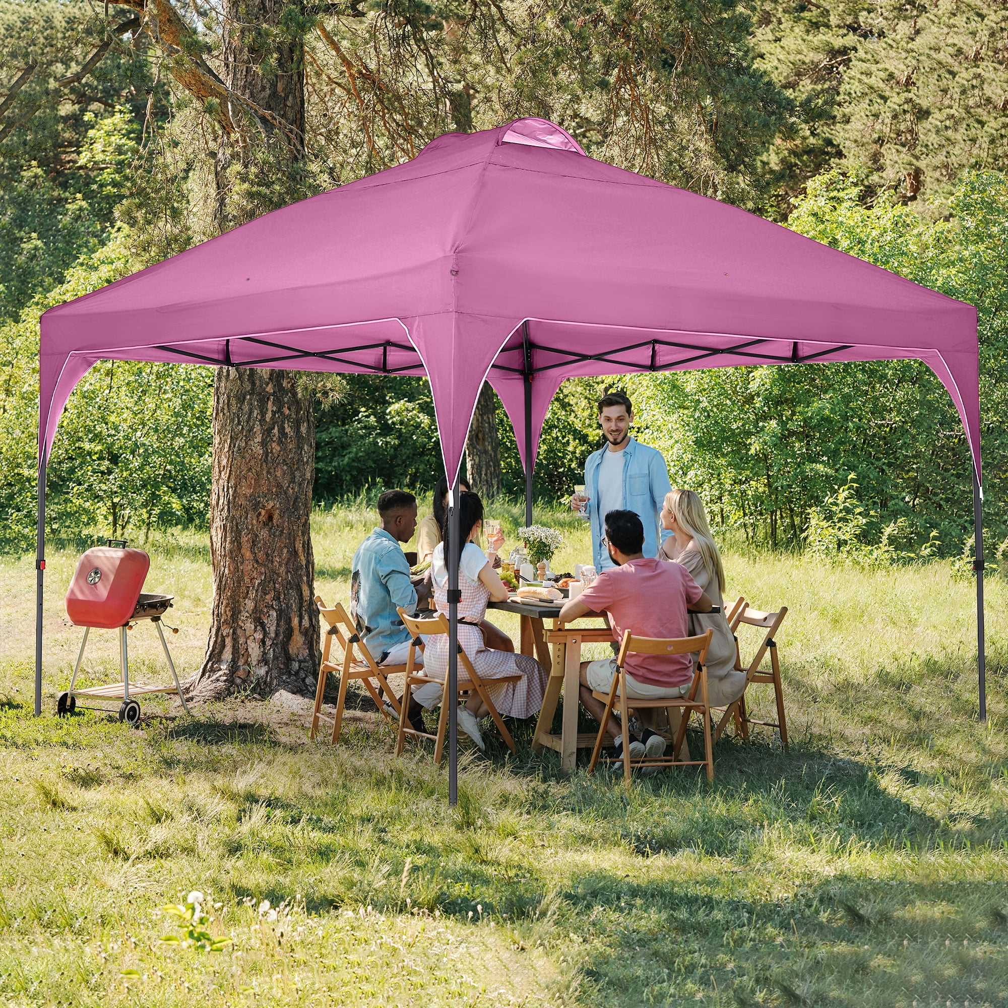 Outdoor Basic 12'x12' Pop Up Canopy Tent with Vent, Easy Set Up Canopy ...