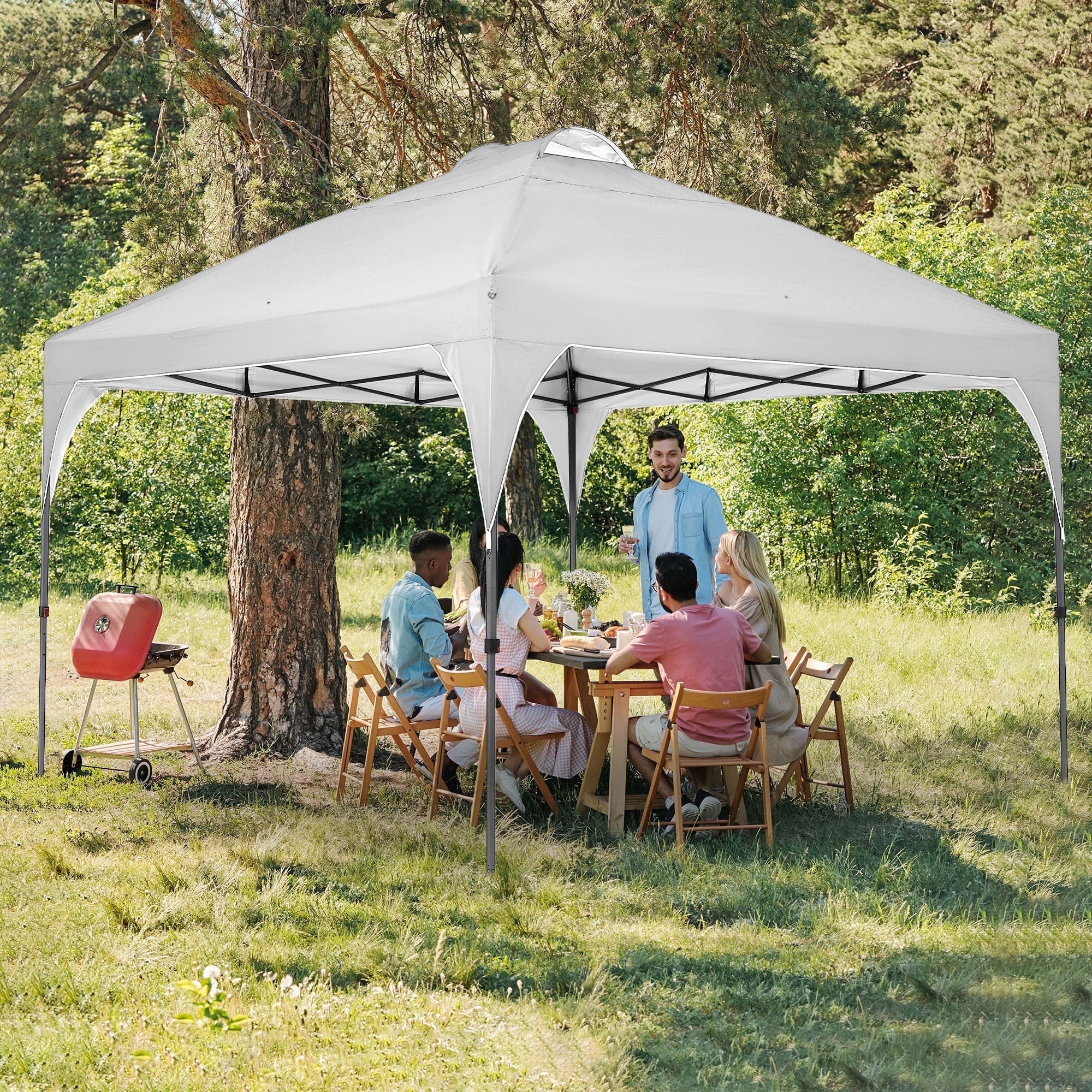 Outdoor Basic 12'x12' Pop-up Canopy Tent, Easy Set-up with 4 Sandbags ...