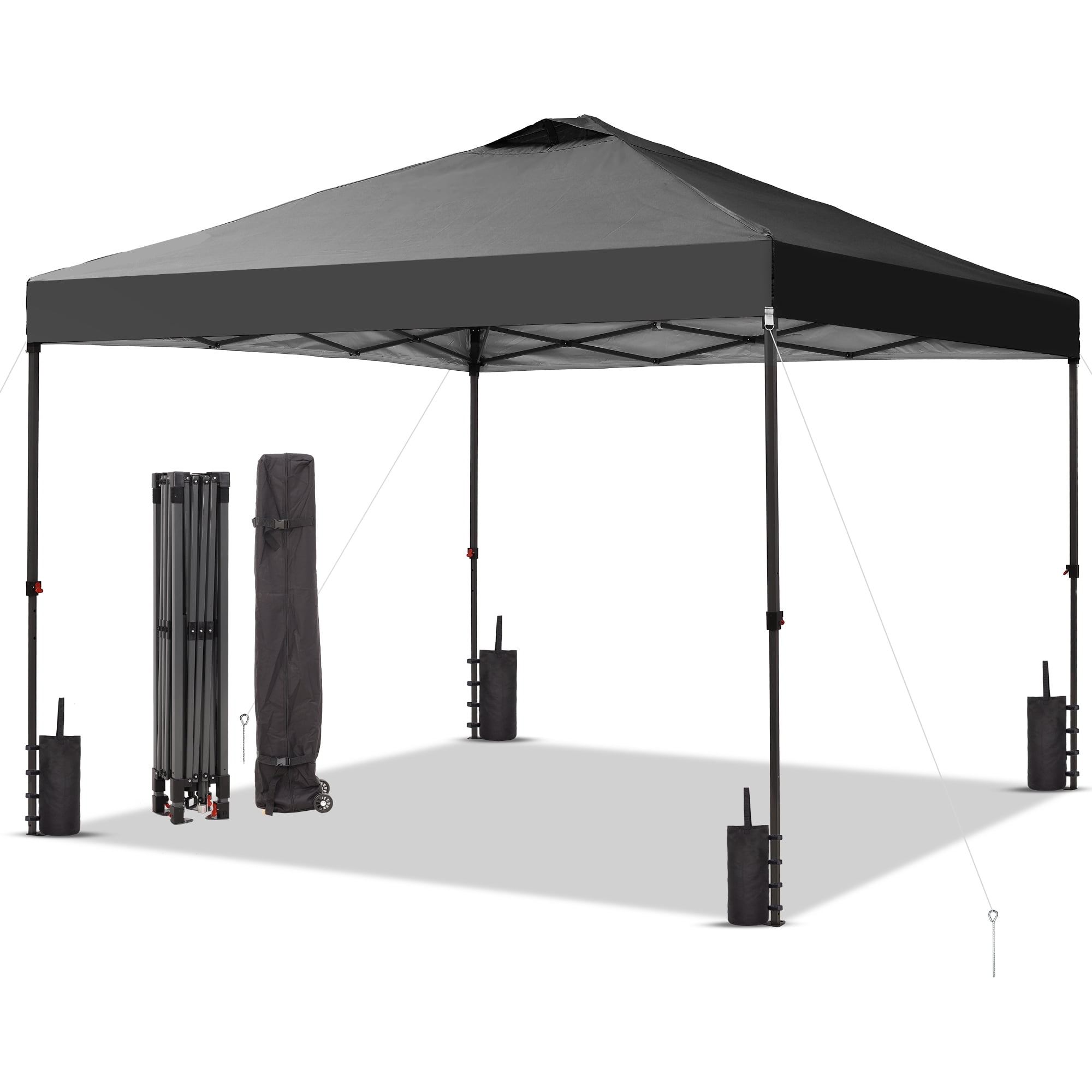 Outdoor Basic 12x12 Pop Up Canopy, One Push Set Up with Central Lock ...