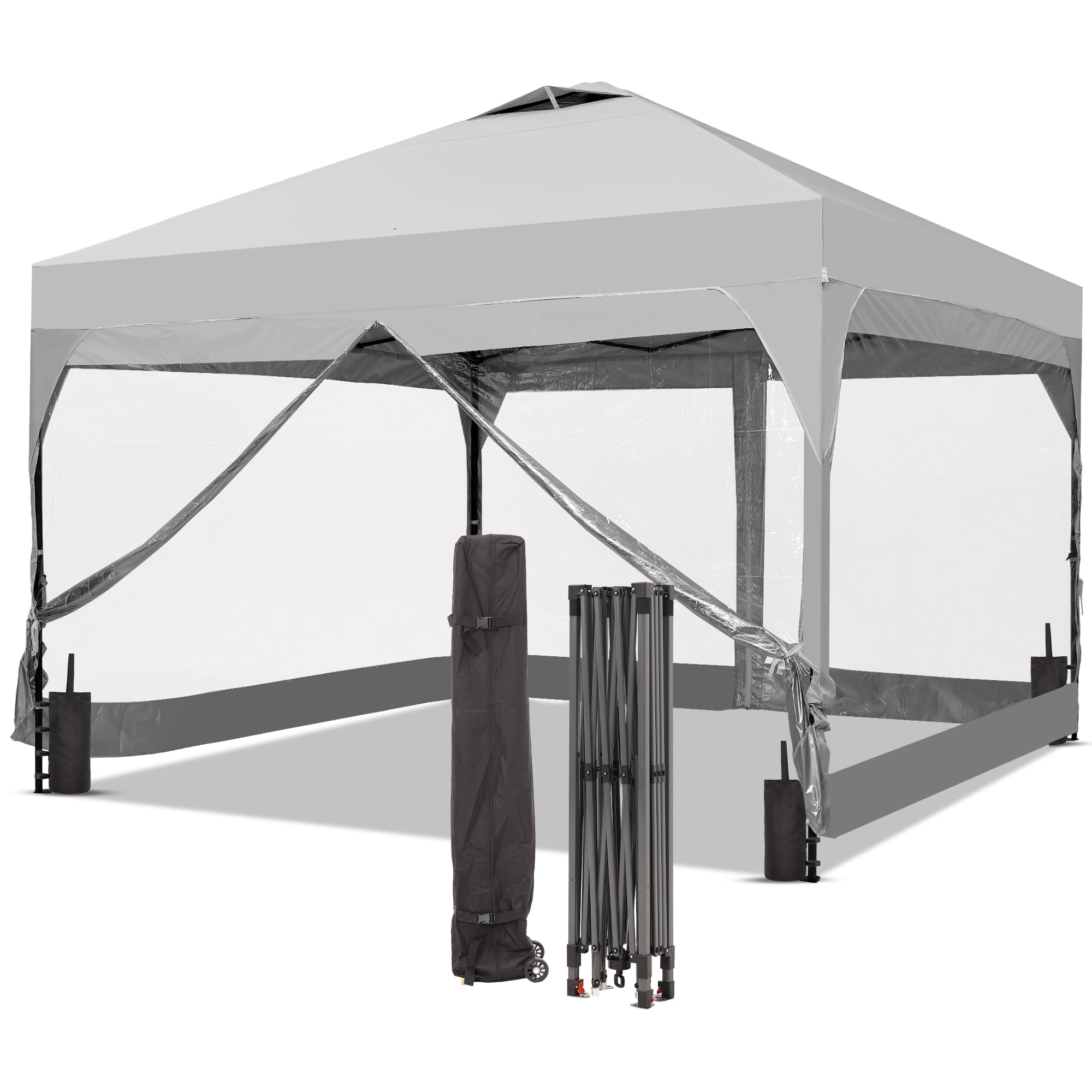 Outdoor Basic 12x12FT Pop Up Canopy Tent with One Push Setup, Easy ...