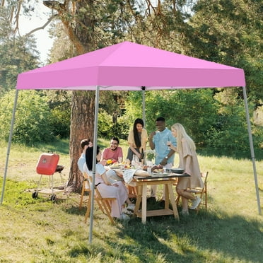 Outdoor Basic 10'x10' Pop Up Canopy Tent, Durable Steel Frame, Pink ...