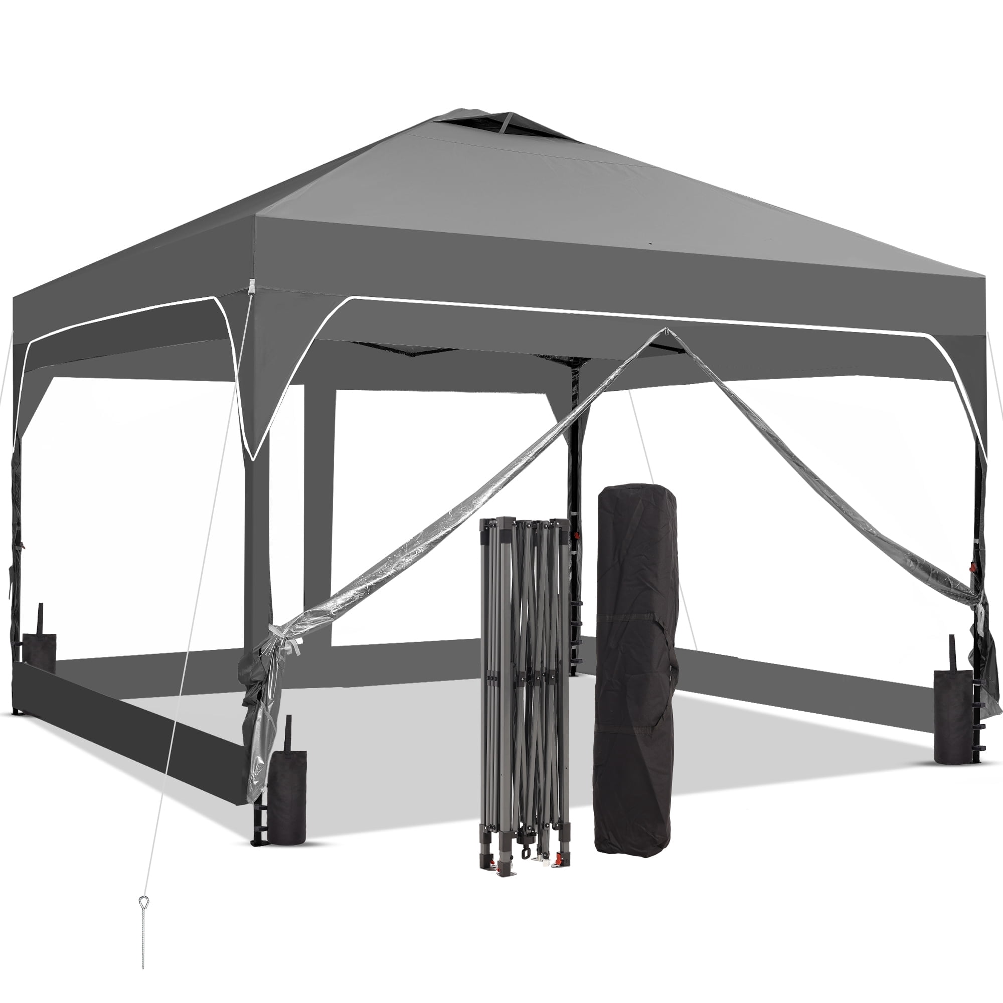 Outdoor Basic 8x8 Pop Up Canopy Tent with One Push Setup, Outdoor Sun ...
