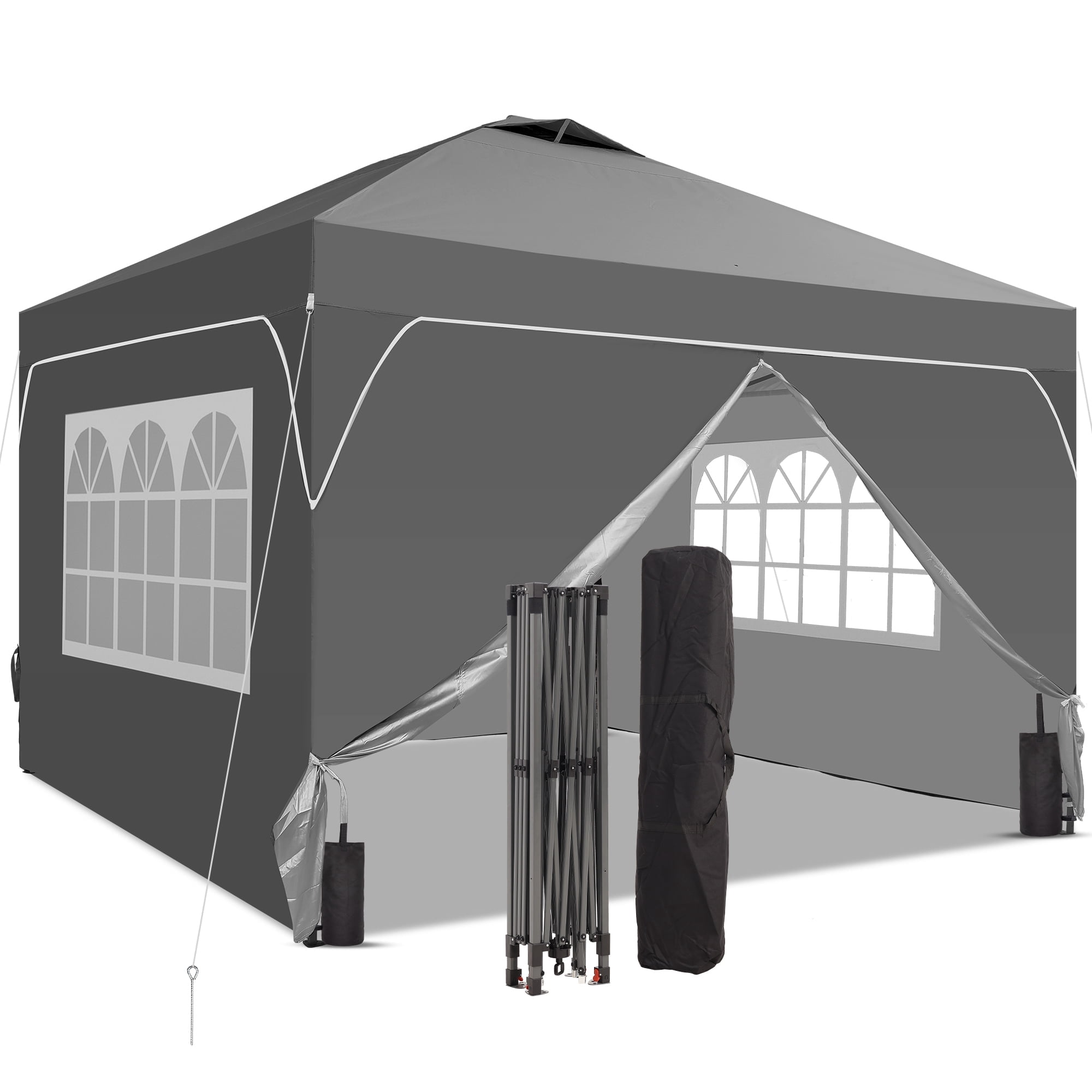 Outdoor Basic 8x8 Pop Up Canopy Tent with One Push Setup, Portable Sun ...