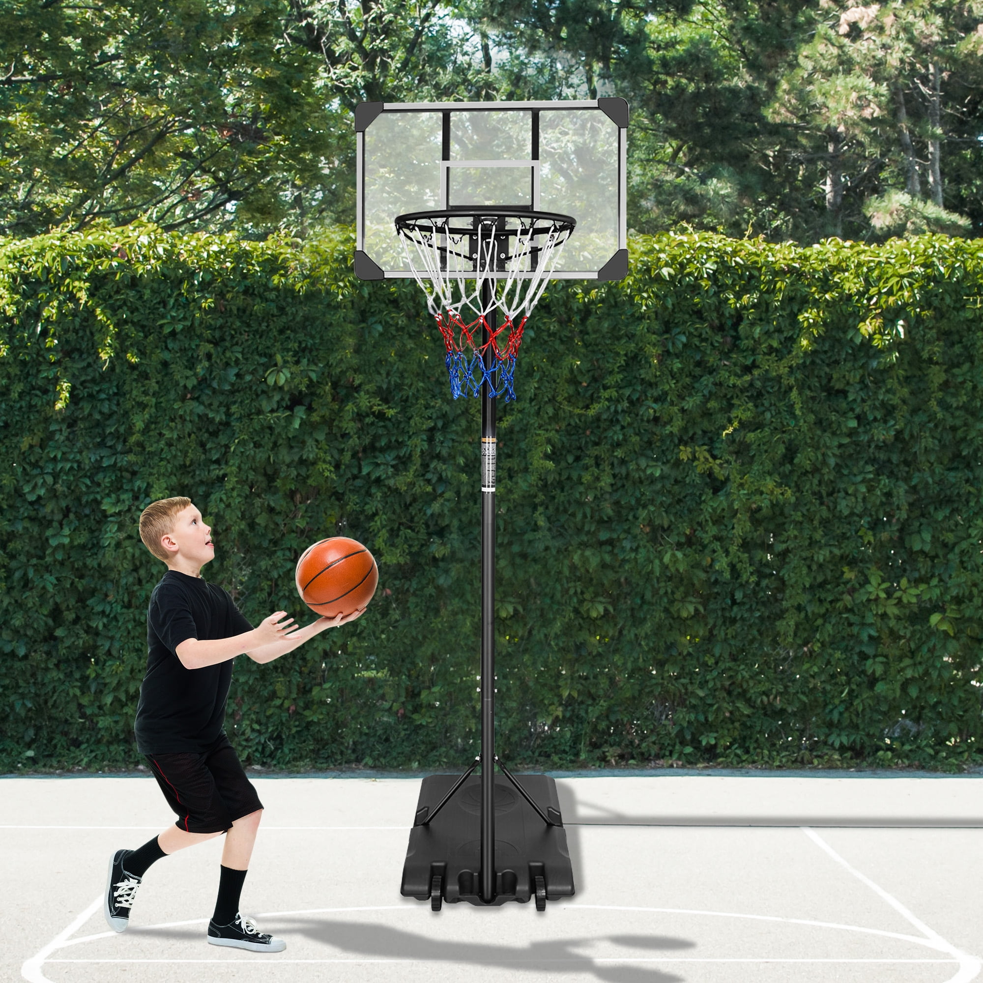 Outdoor Basketball Hoop Stand, Sesslife 5.8ft-7ft Height Adjustable ...