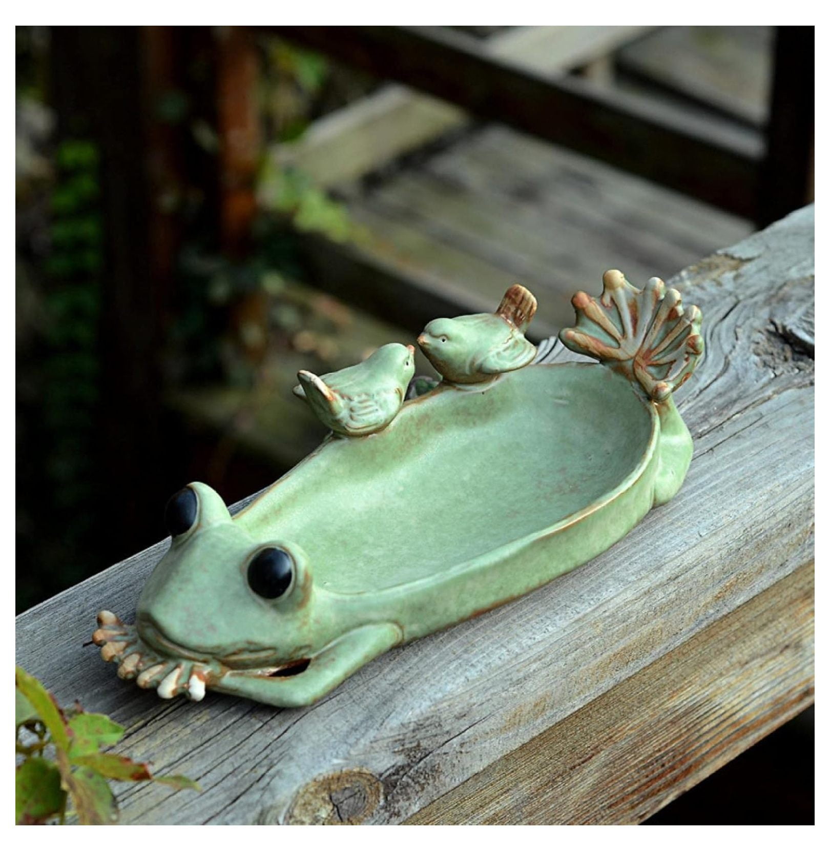 Outdoor Bath Easy-to-use Ceramic Frog Feeder Garden Terrace Ceramic ...