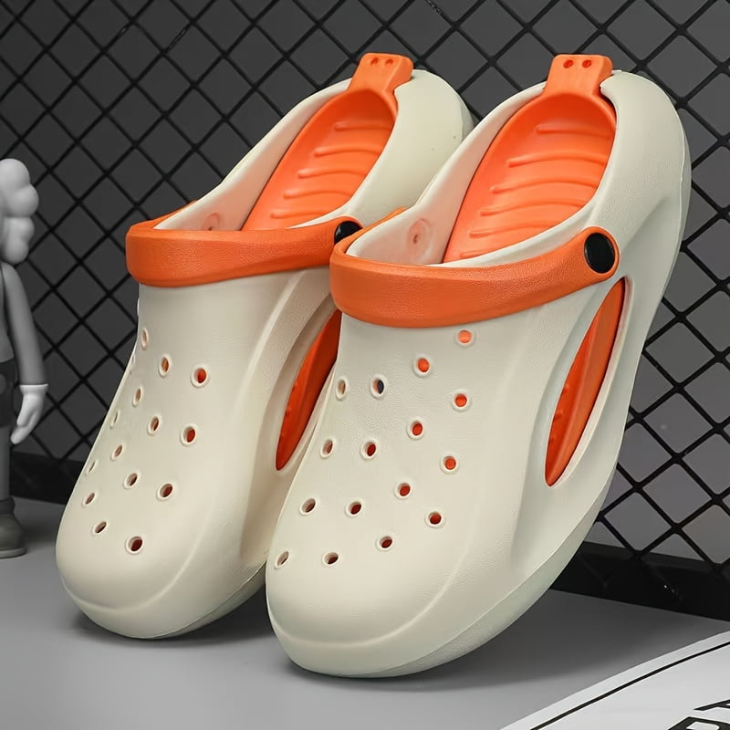 Outdoor Beach Slide Sandals Two Tone Clogs Outdoor Closed water shoes Toe EVA Garden Shoes ...