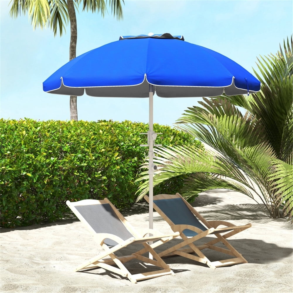 Outdoor Beach Umbrella with Anchor Screw & Adjustable Tilting, Large ...