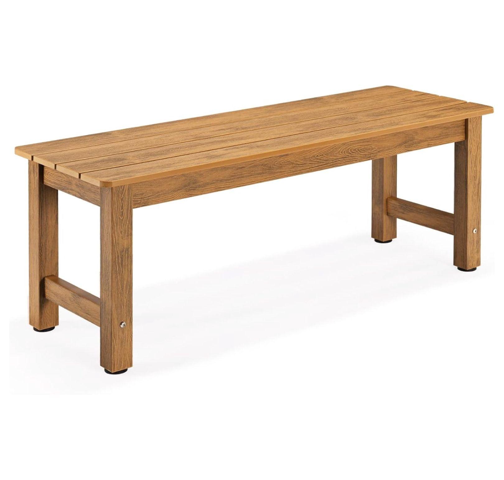 Lue Bona Retro Outdoor Bench, Slatted Bench Seat With Backrest, Fade ...