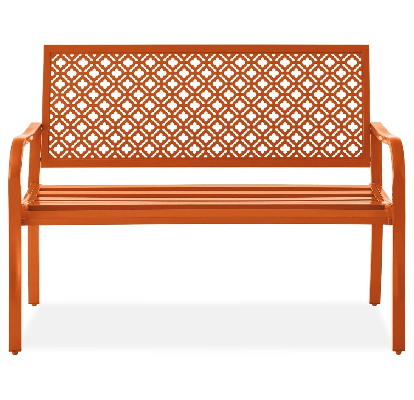 Outdoor Bench 2-Person Metal Steel Benches Furniture for Garden, Patio ...