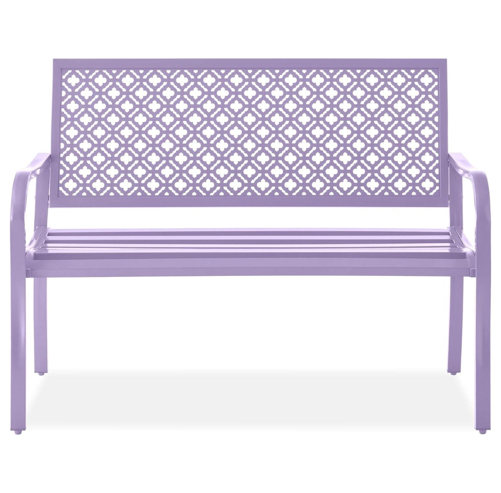 Outdoor Bench 2-Person Metal Steel Benches Furniture for Garden, Patio ...