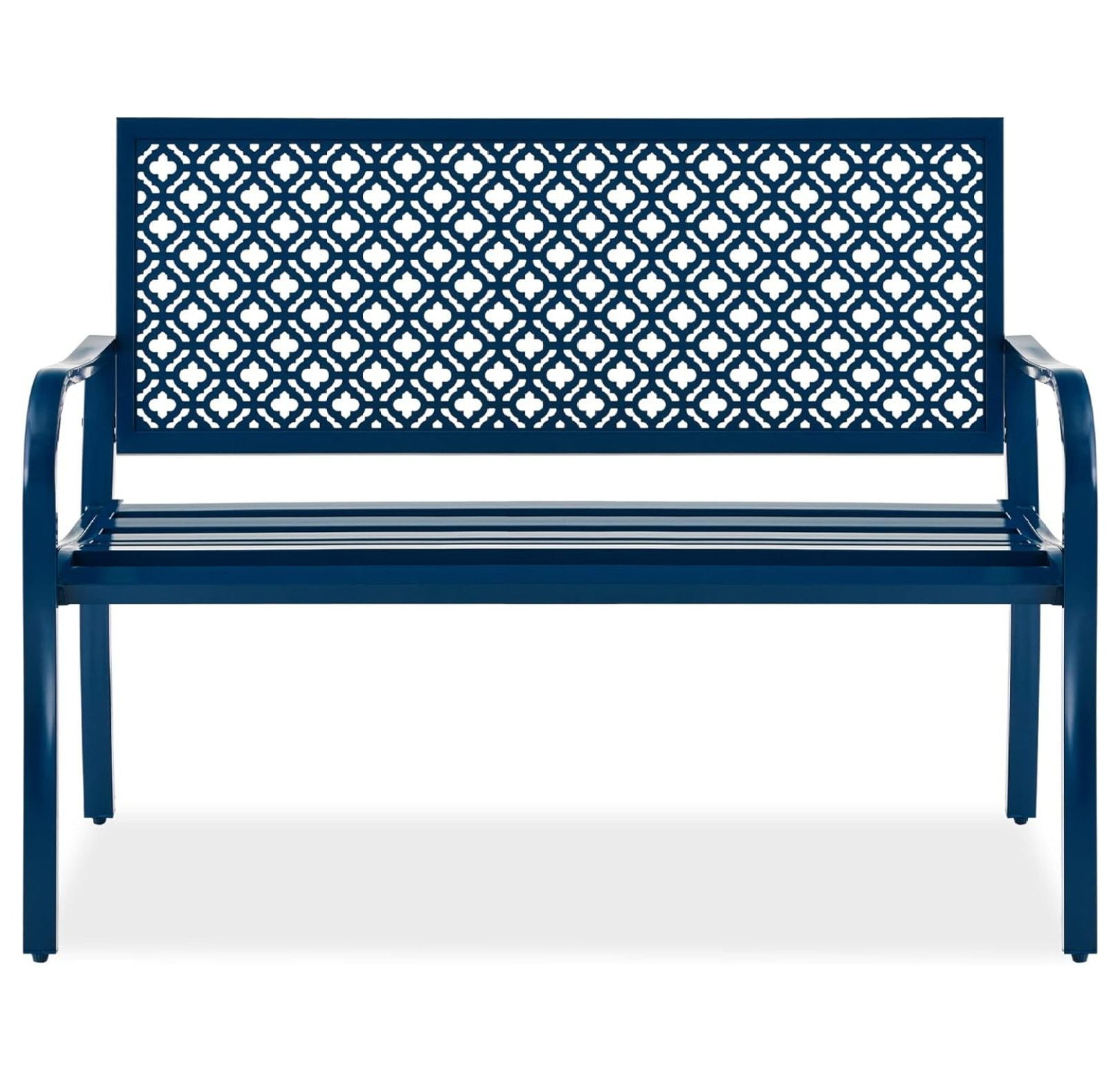 Outdoor Bench 2-Person Metal Steel Benches Furniture for Garden, Patio ...