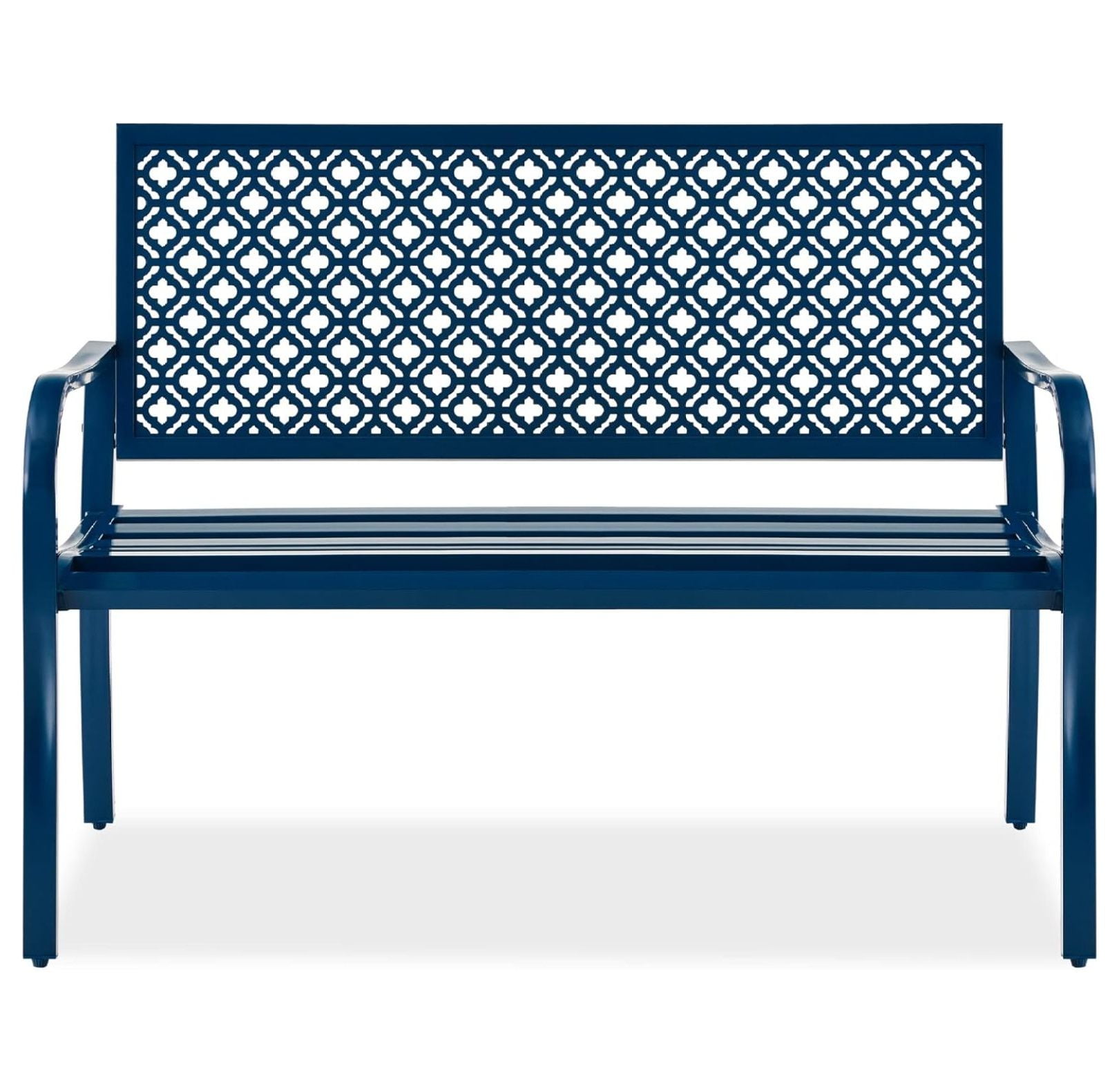 Outdoor Bench 2-Person Metal Steel Benches Furniture for Garden, Patio ...