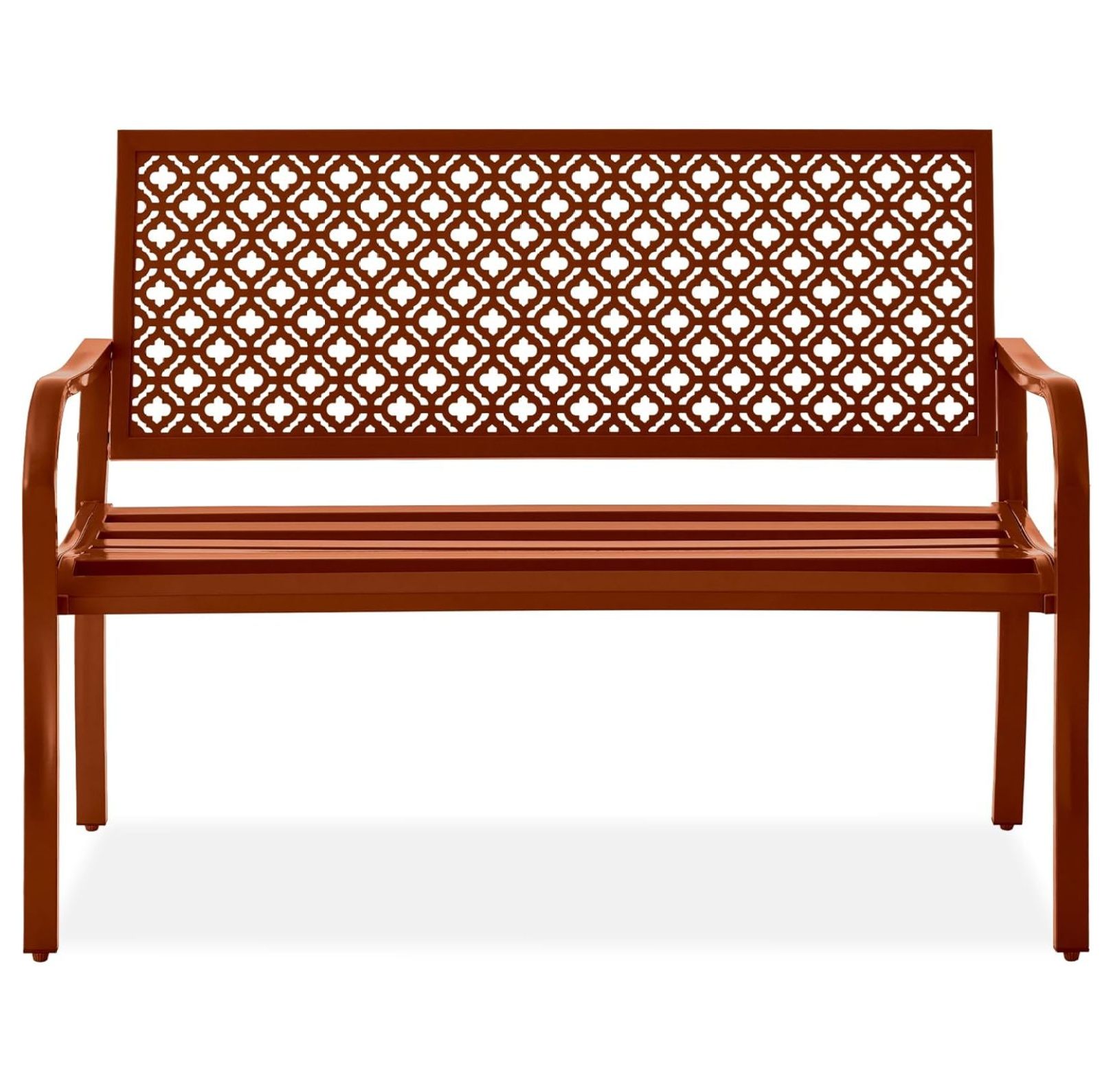 Outdoor Bench 2-Person Metal Steel Benches Furniture for Garden, Patio ...