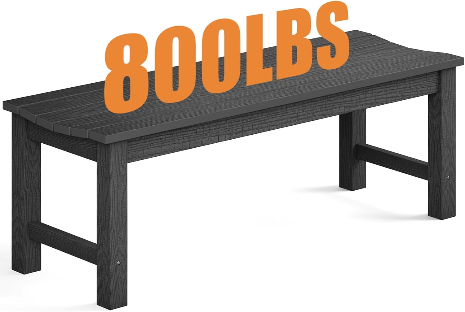 Outdoor Bench, 2-Person Patio Backless Bench Holds up to 800lbs ...