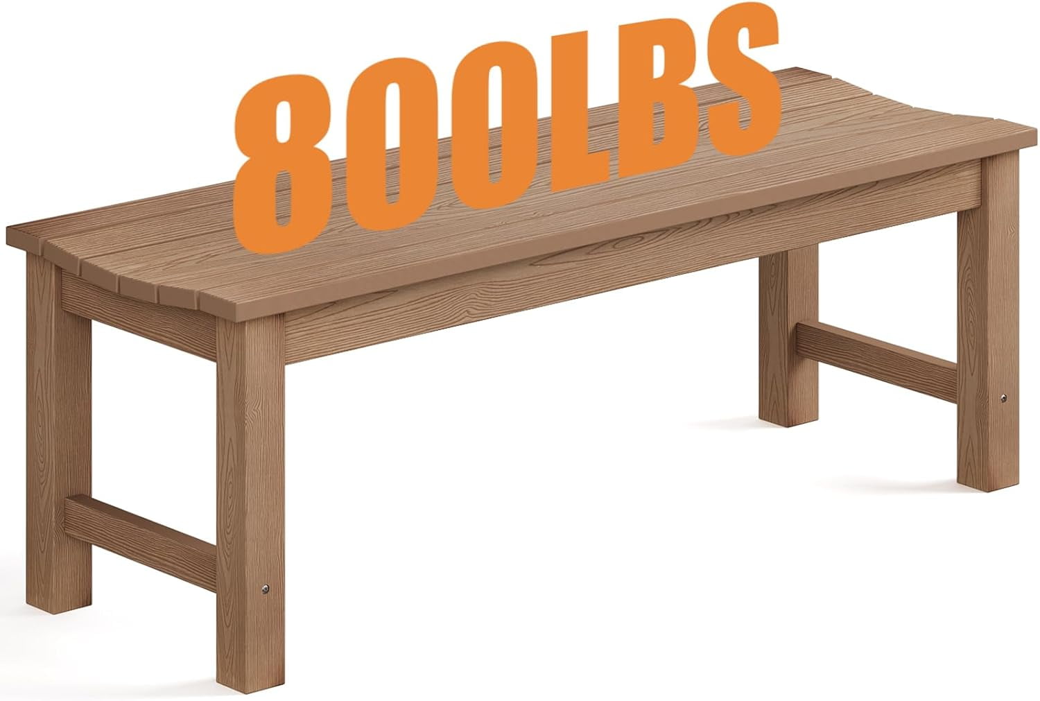 Outdoor Bench, 2-Person Patio Backless Bench Holds up to 800lbs ...