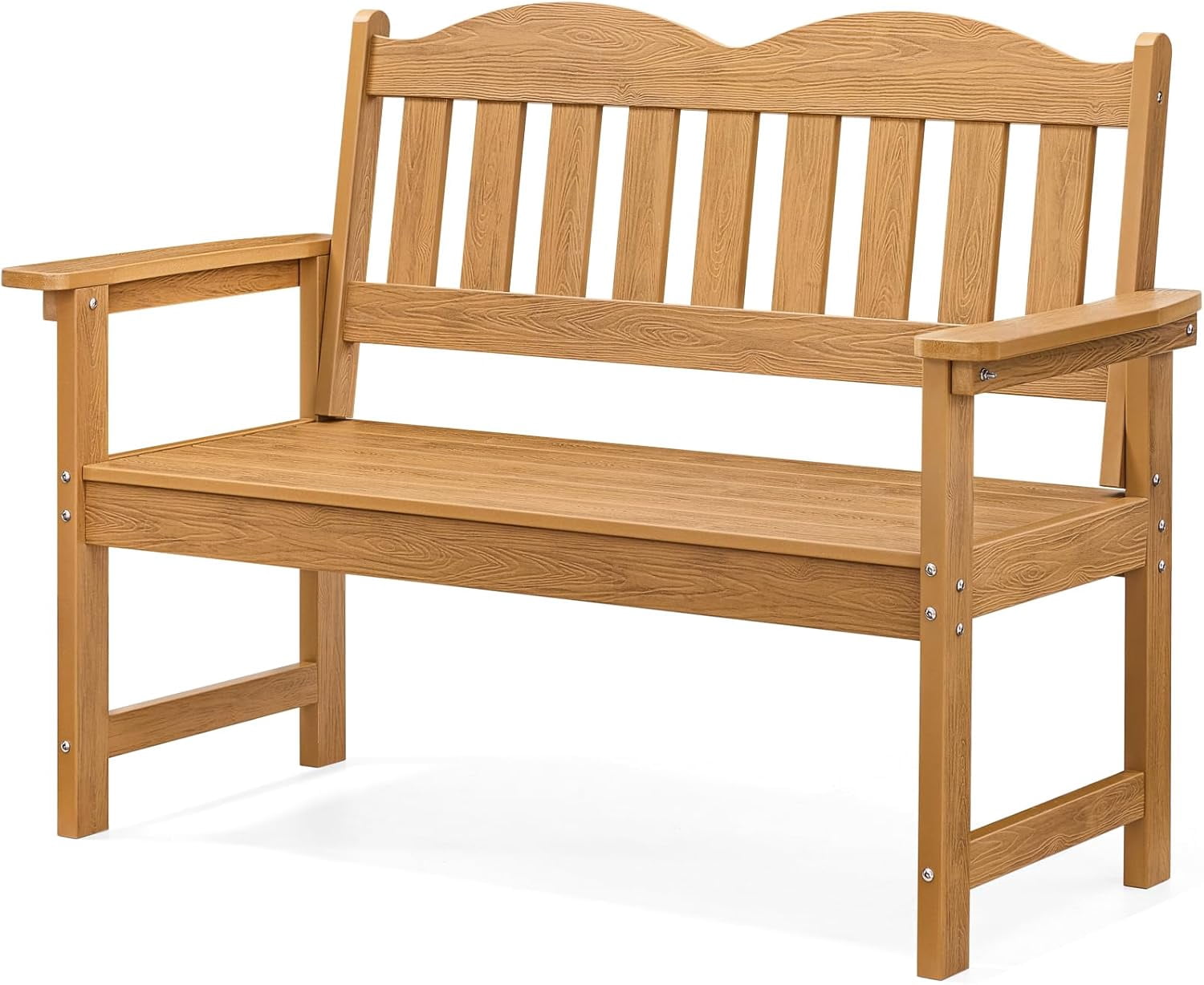 Outdoor Bench, 2-Person Poly Lumber Garden Bench with 800 lbs Weight ...