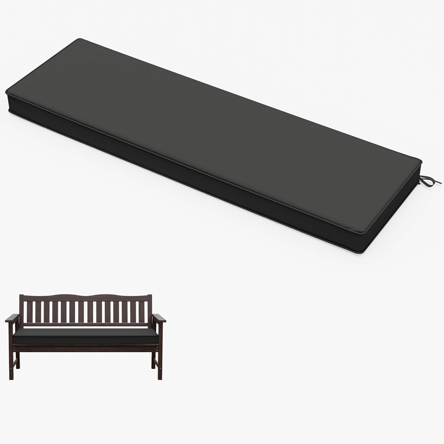 Outdoor Bench Cushion 60 x 18 Inches Water Resistant Fade Resistant 3.5 ...