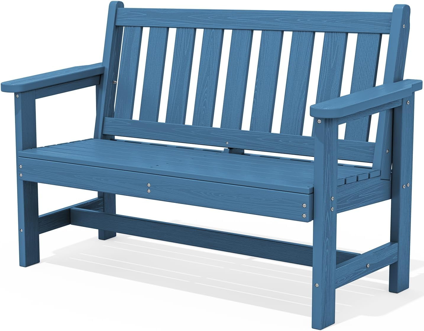 Outdoor Bench, HDPE Outdoor Benches Weatherproof, 2-Person Garden Bench ...