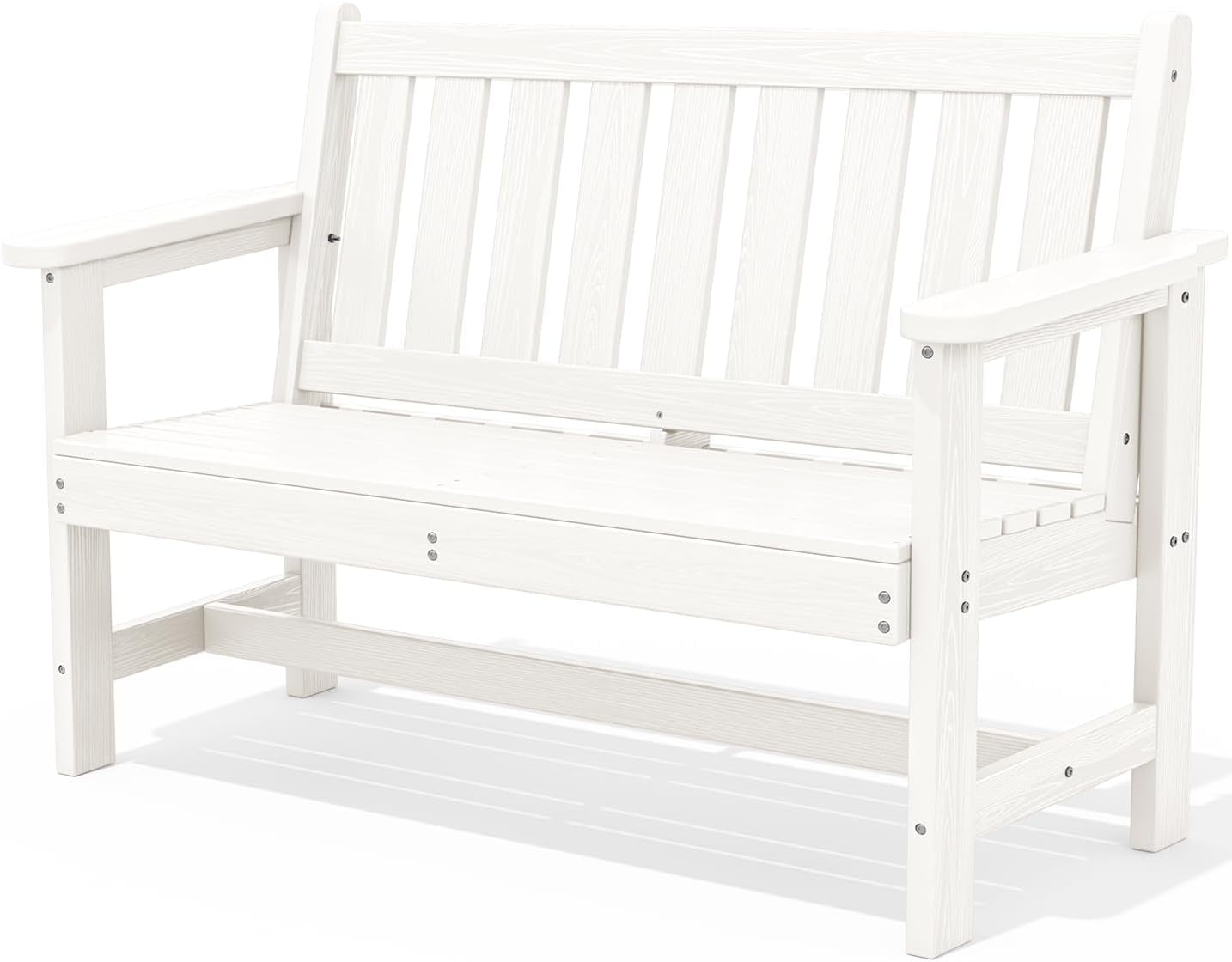 Outdoor Bench, HDPE Outdoor Benches Weatherproof, 2-Person Garden Bench ...