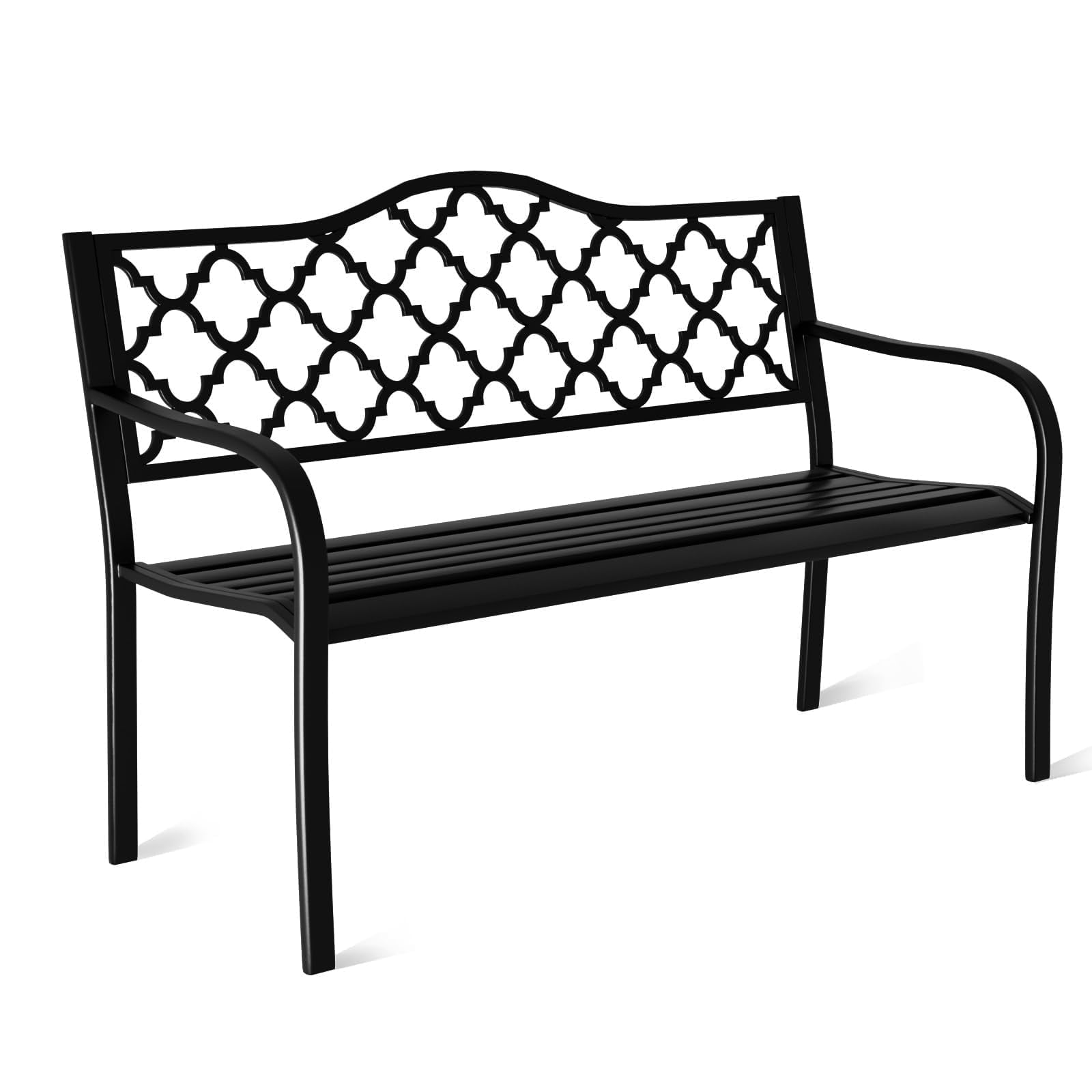 Outdoor Bench, Metal Bench, Outdoor Garden Bench, Look Slatted Frame ...