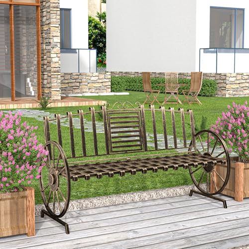 Outdoor Bench Patio Outdoor Garden Bench with Built-in Table, Wagon ...