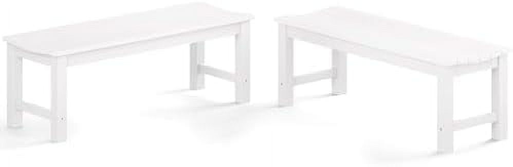 Outdoor Bench Set of 2, 2-Person Patio Backless Benches, HIPS ...