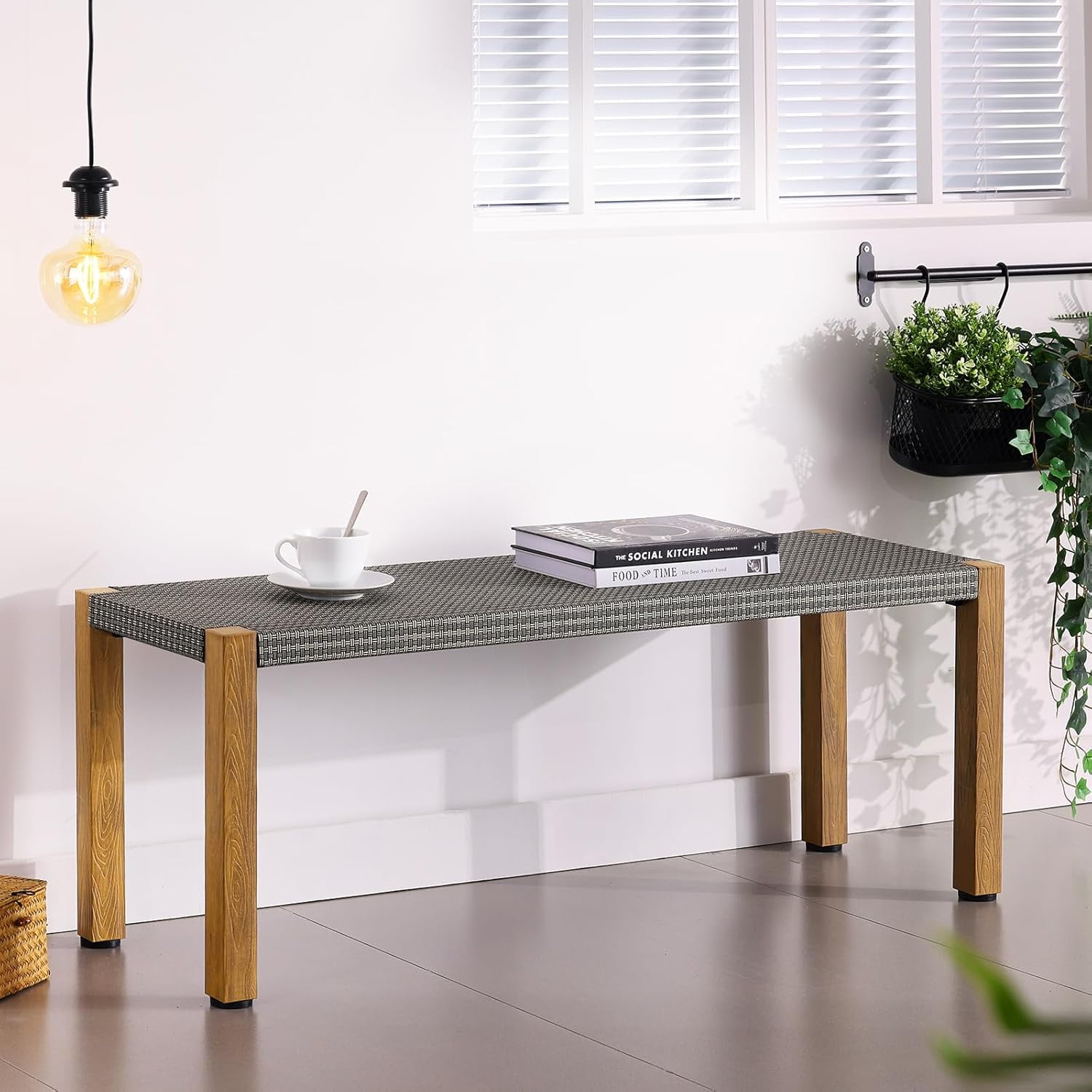 Outdoor Bench, Two-Person Patio Benches for Outdoors, Garden Bench with ...