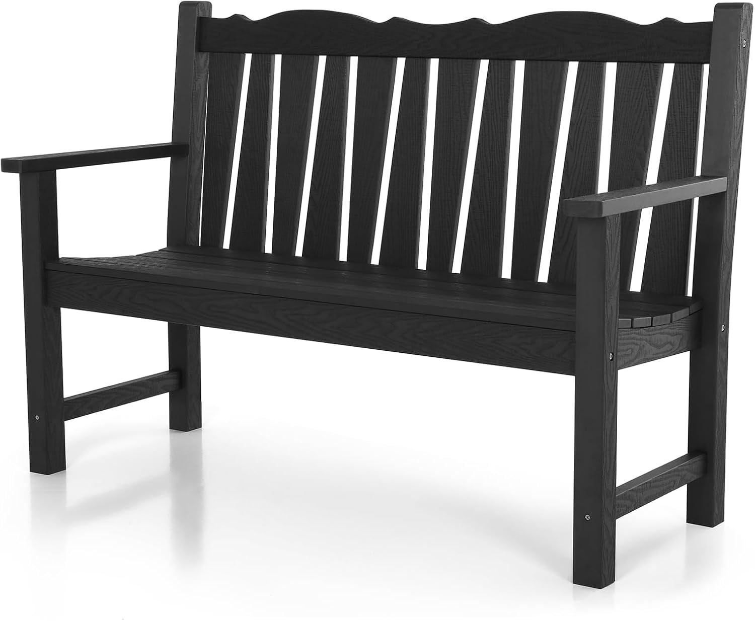 Outdoor Bench Weatherproof, 2-Person Garden Benches for Outdoors, All ...