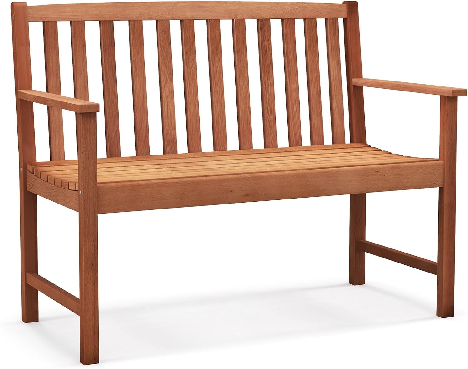 Outdoor Bench, Wood Elegant Bench with Cozy Armrests & Backrest ...