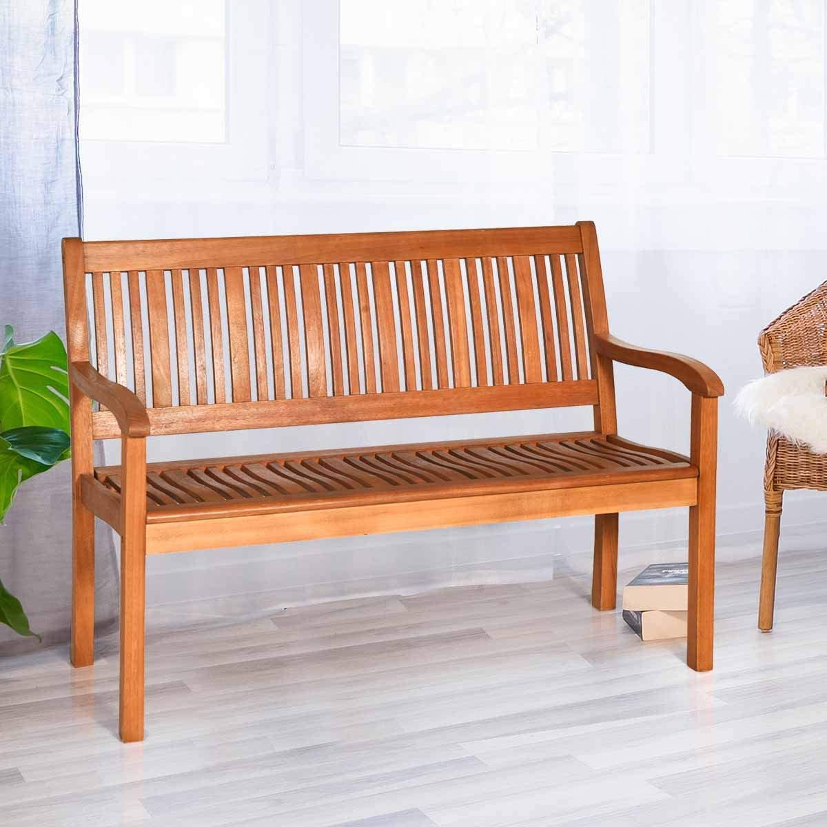 Outdoor Bench, Wooden Bench Outside Bench with Ergonomic Backrests ...