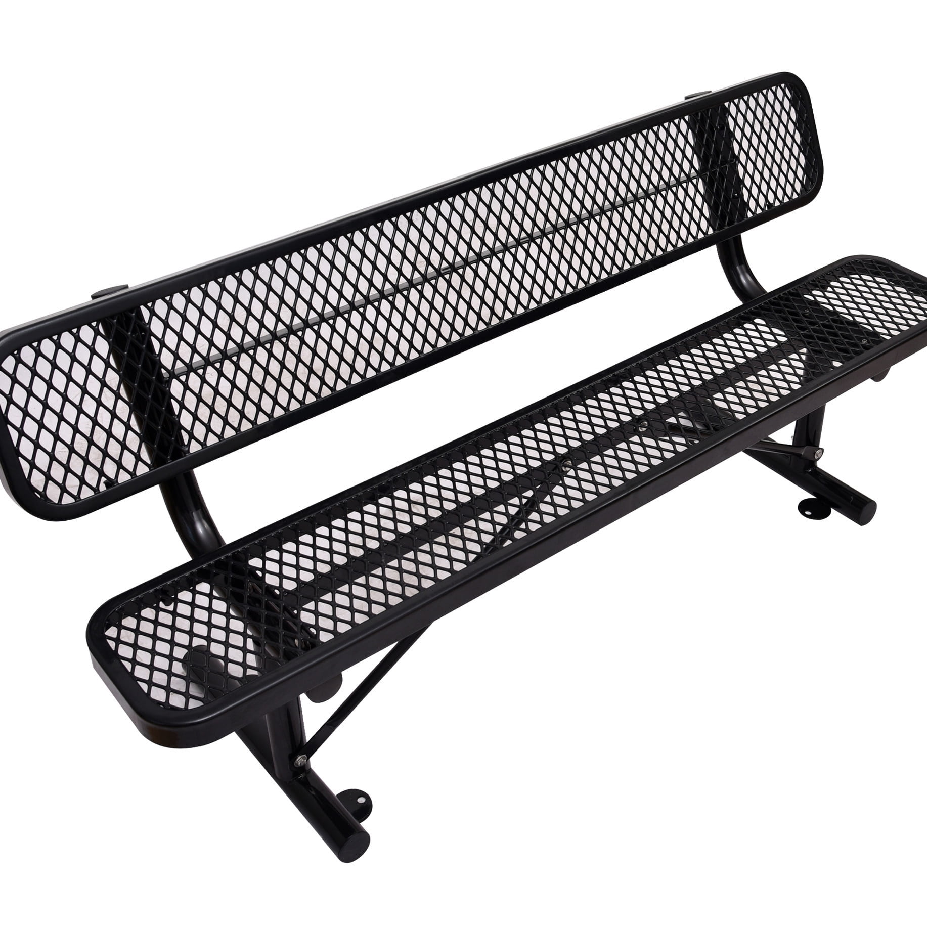 Outdoor Bench with 75-degree Tilted Backrest, 6 ft., Black - Walmart.com