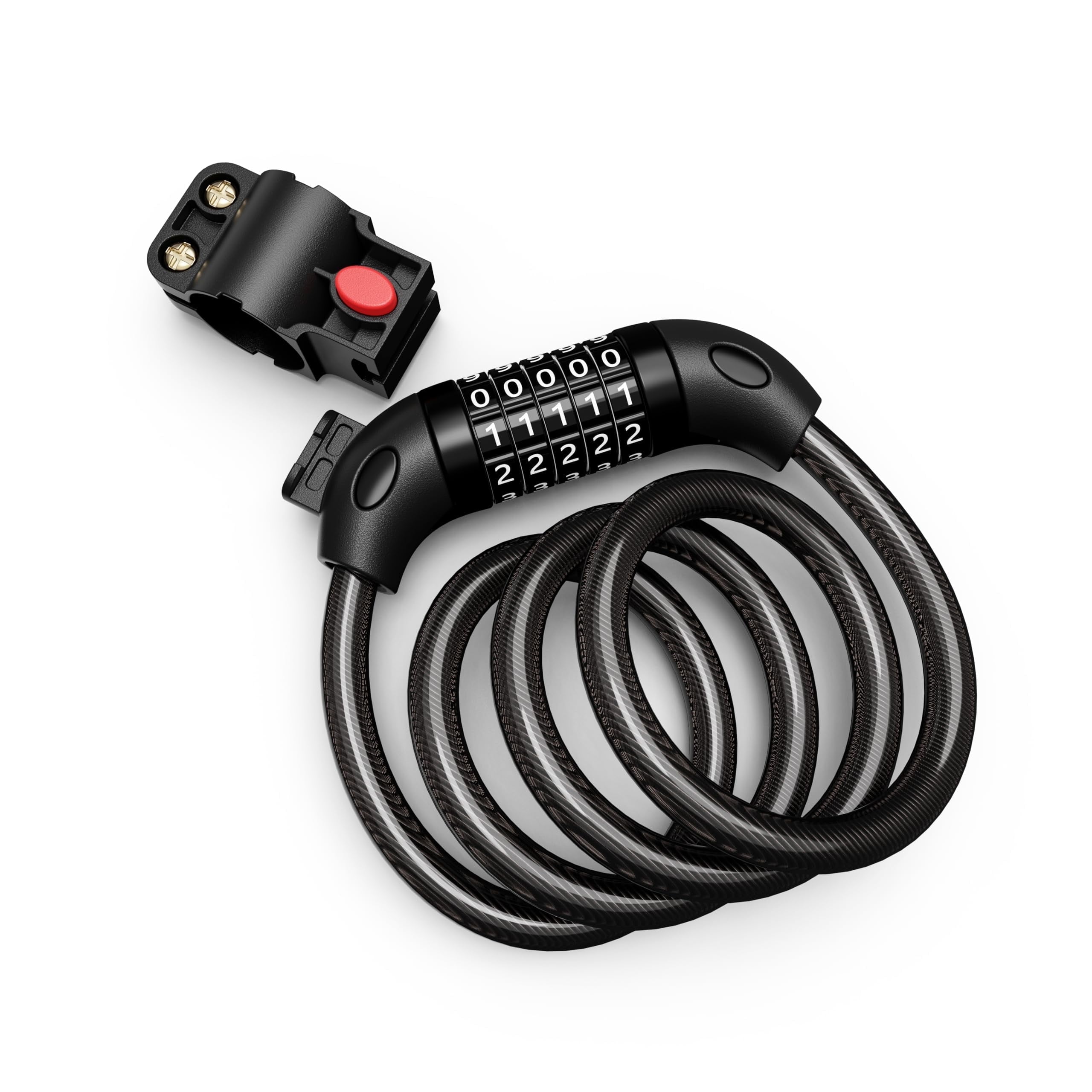 SUNTIBYE Outdoor Bike Lock Cable, Thick, Anti Theft Self-Coiling Design ...