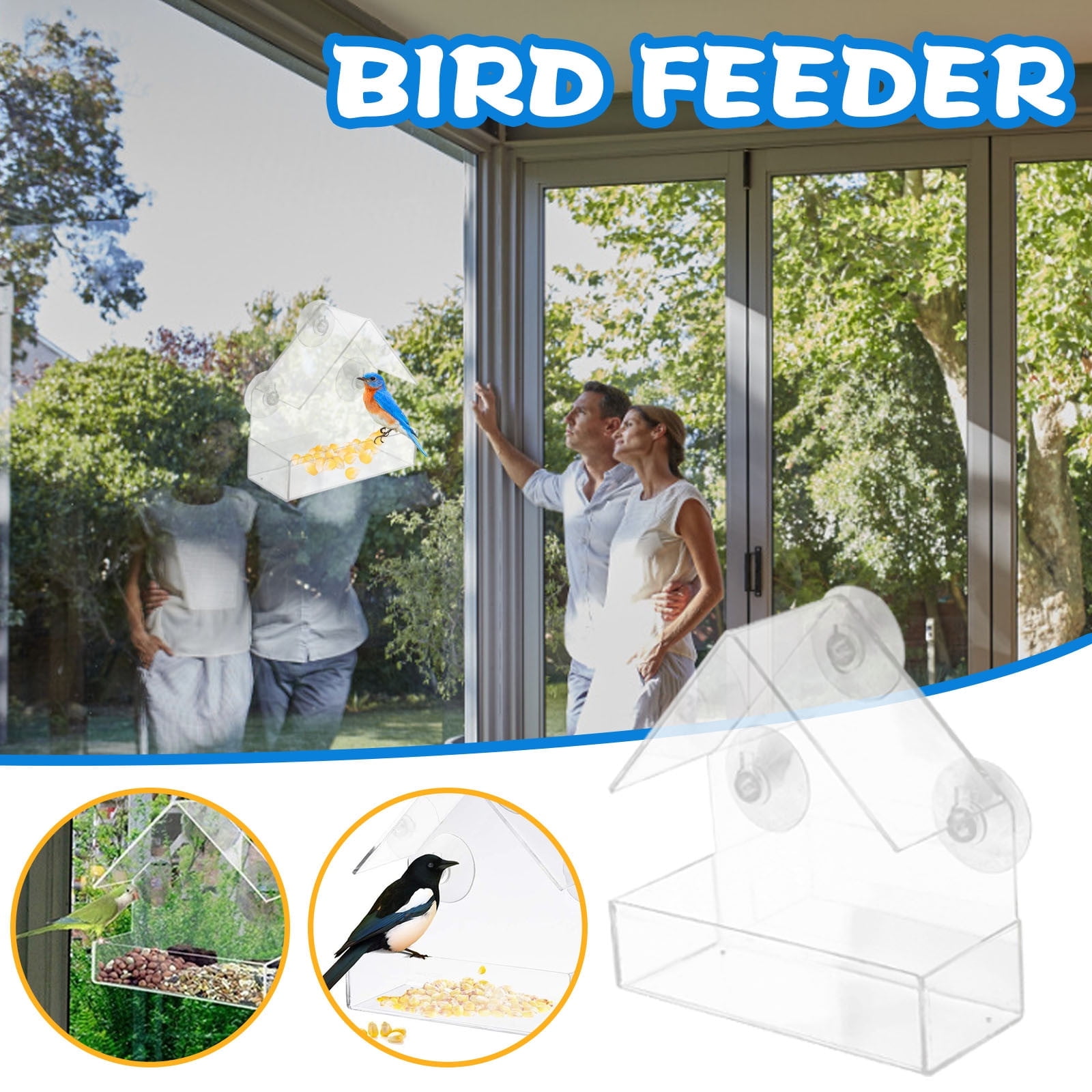 Outdoor Bird Feeder Outdoor Acrylic Windbreak Bird Feeder - Walmart.com