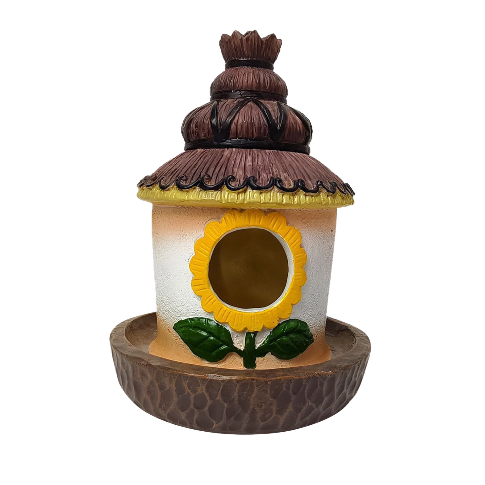 Outdoor Bird Hanging Decorative Birdhouse Resin Garden Feeding Hut for ...