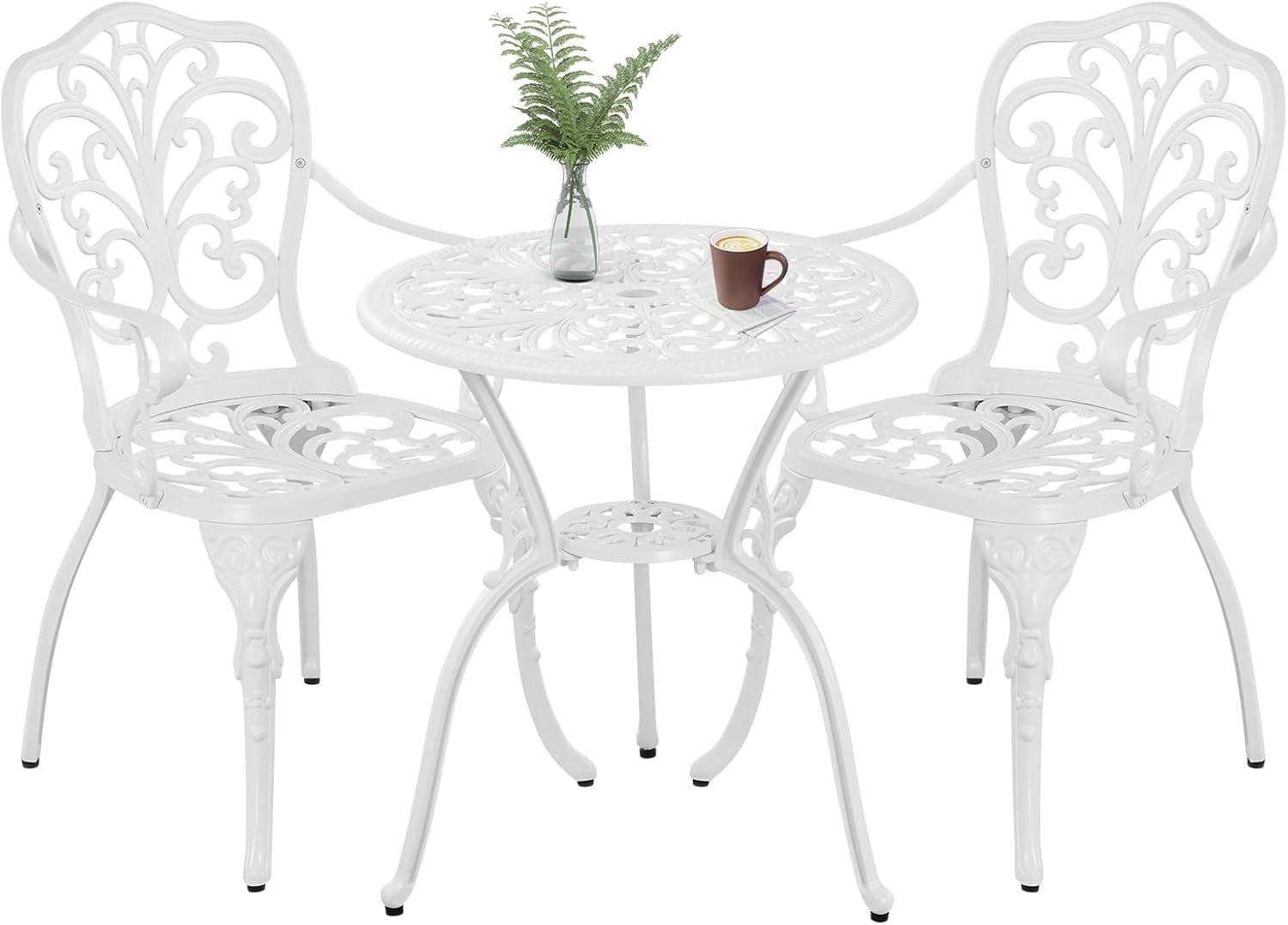 Outdoor Bistro Set 3 Piece, Bistro Table and Chair Set of 2, Cast ...