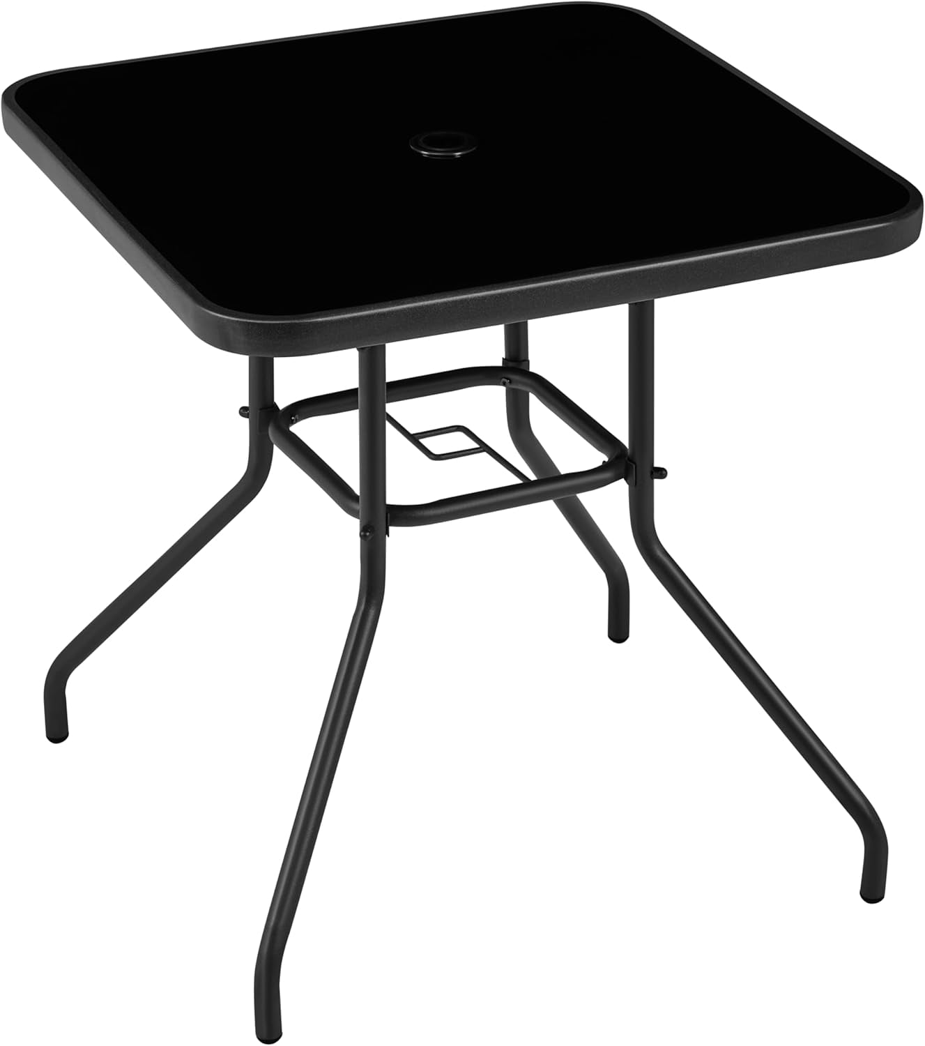 Outdoor Bistro Table with Umbrella Hole, 28in Patio Square Dining Table ...