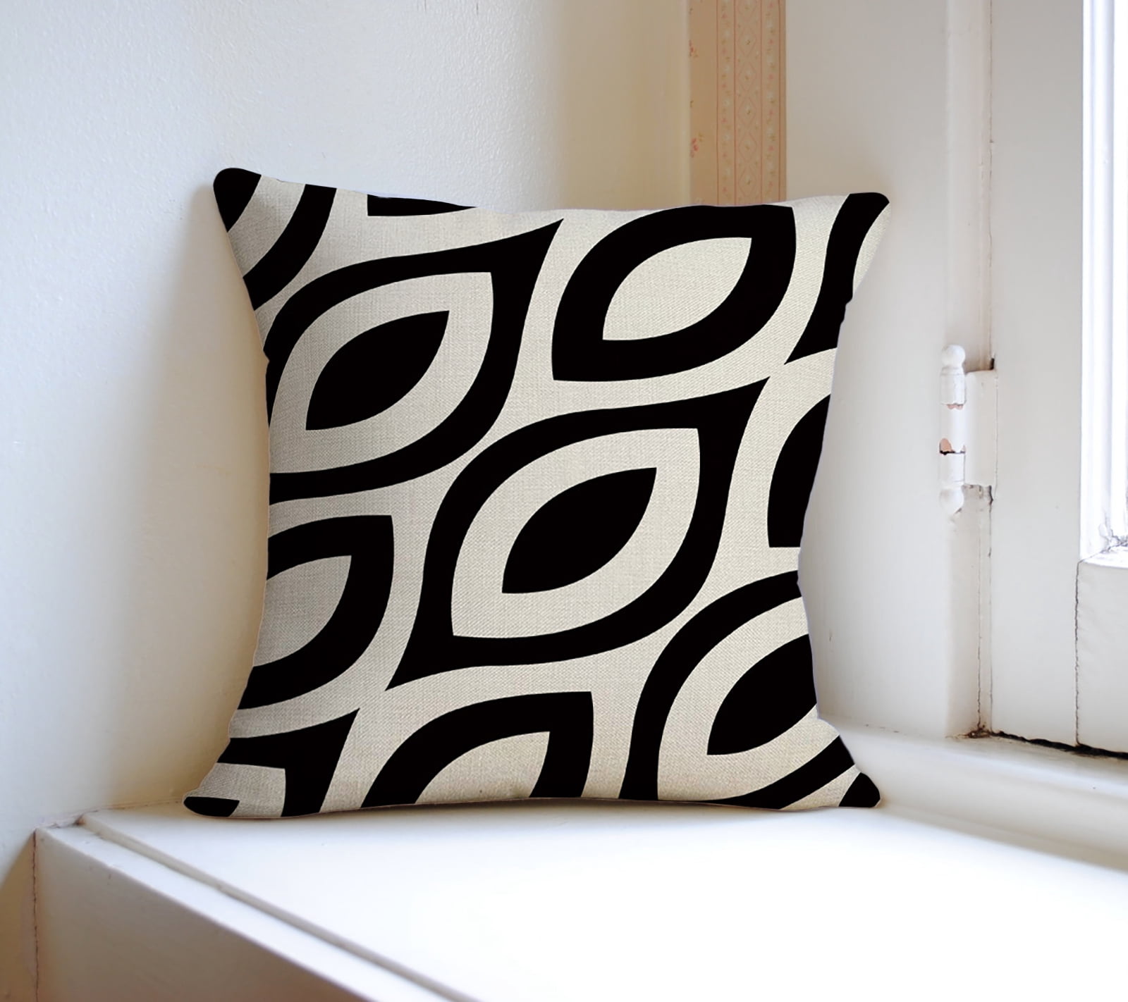 Hxoliqit,Spring Tree Flower Pillow Covers,Black White Waterproof ...