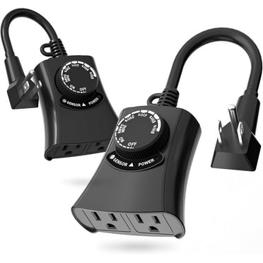 Heavy Duty Waterproof Outdoor Timer Outlet with Grounded Plug, 24 Hour ...