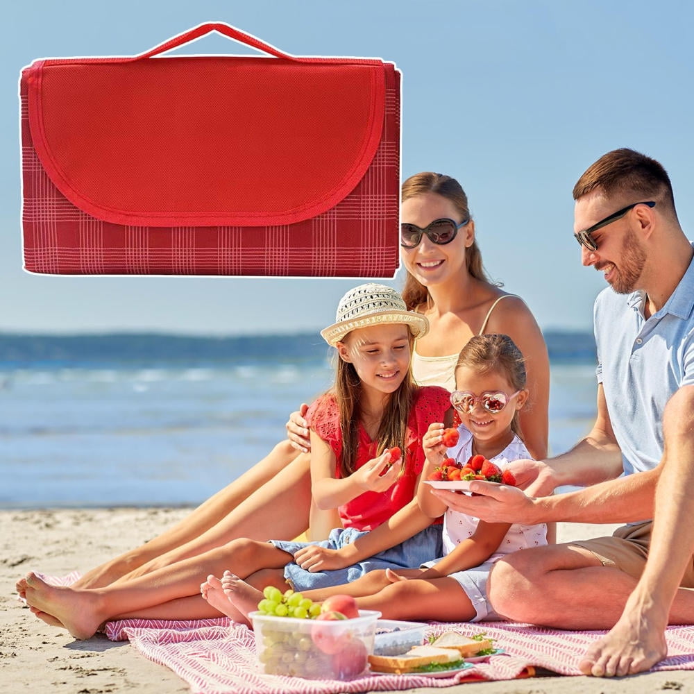 Outdoor Blanket Waterproof Picnic Blanket Foldable Mat with Handle Non ...