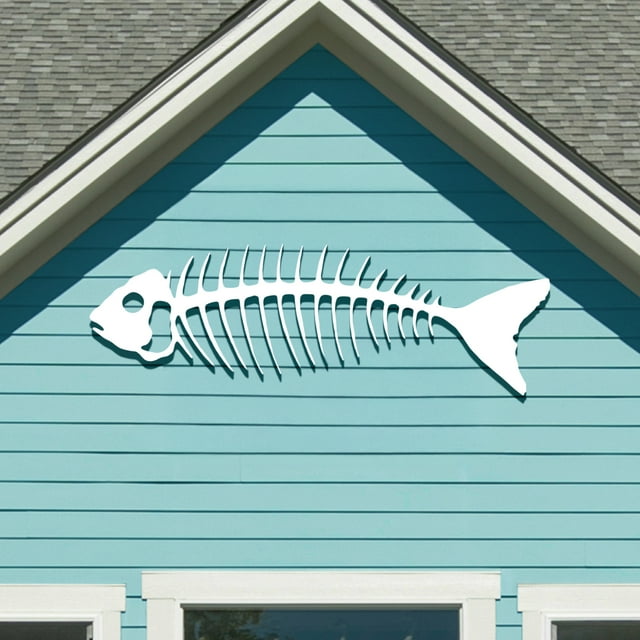 Outdoor Bonefish Wall Art, PVC Nautical Fish Decor for Coastal Beach ...
