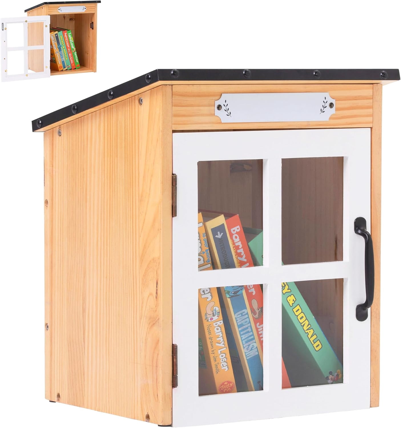 Outdoor Book Sharing Box: Natural Wood Library Box with Reinforced ...